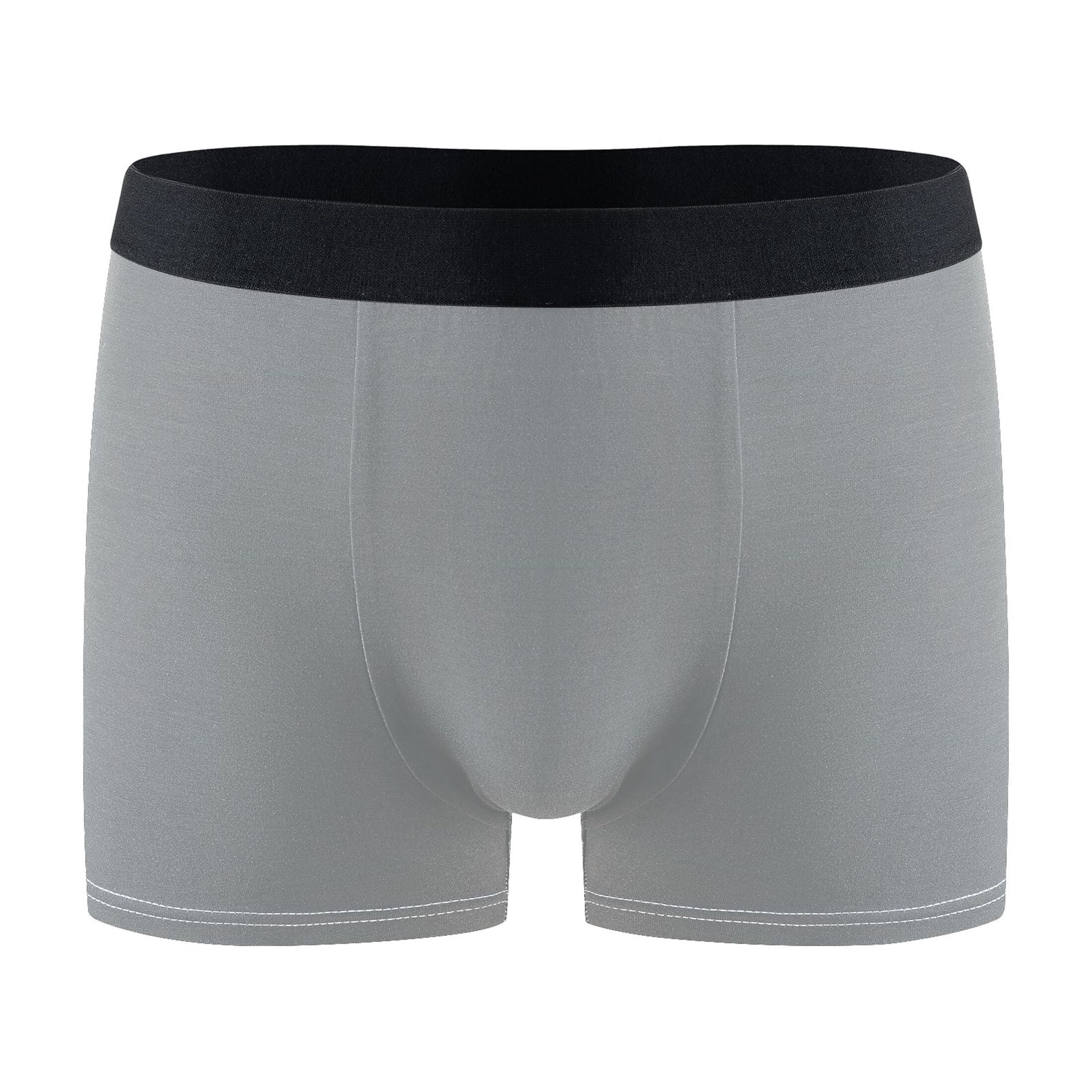 joogoo Mens Boxer Briefs Silver Soft Underwear Stretch Trunks S ...