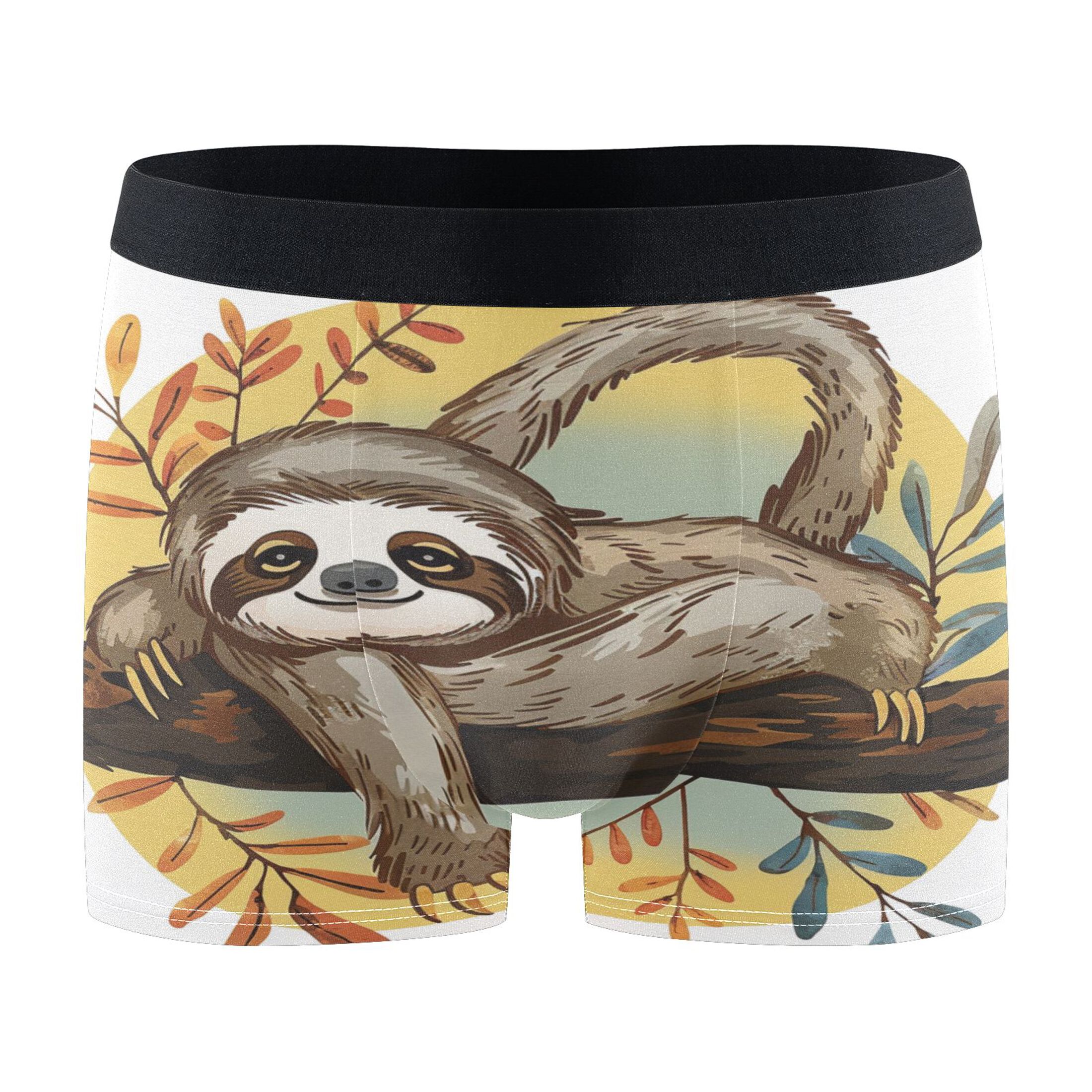 joogoo Mens Boxer Briefs Sloth on Branch Soft Underwear Stretch Trunks ...