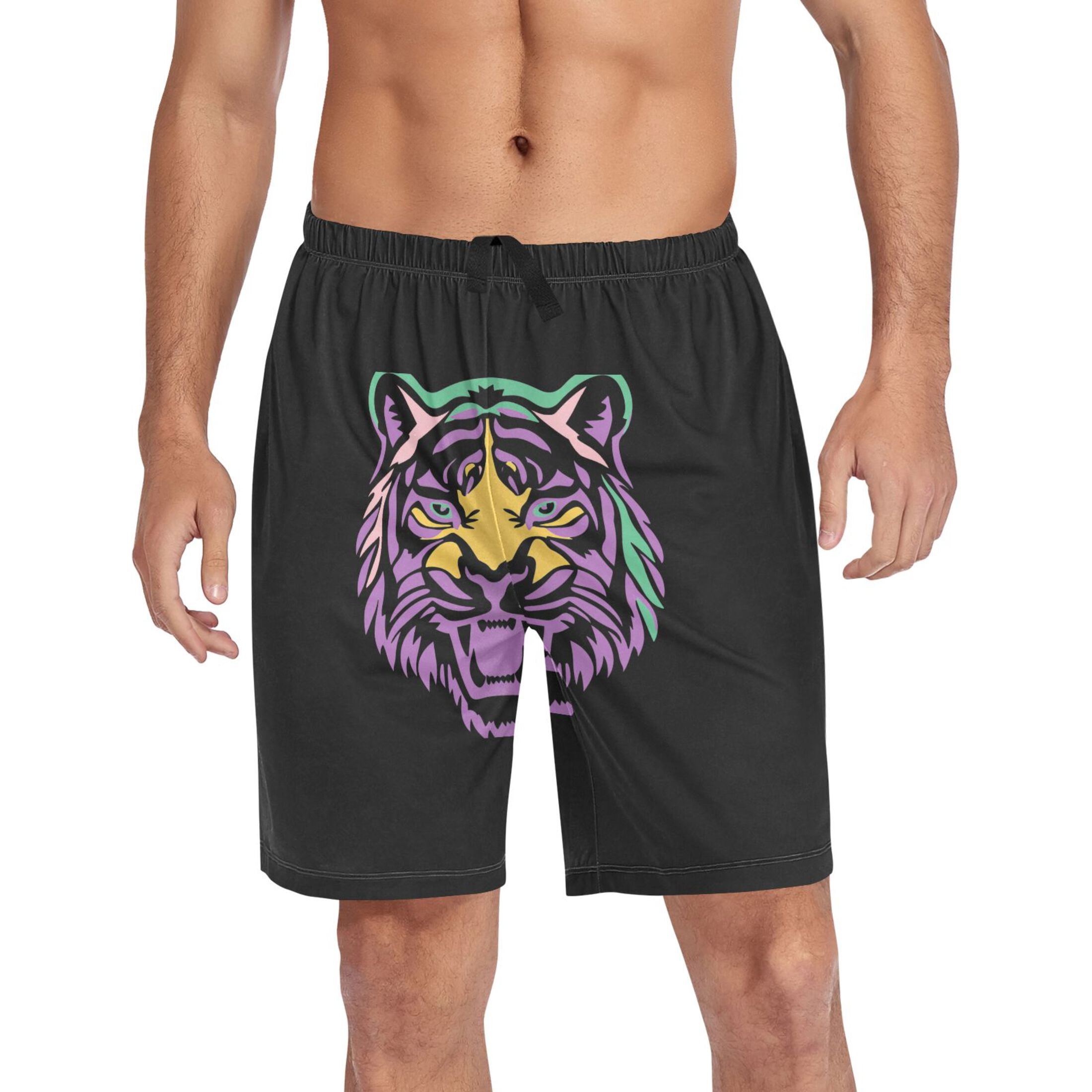 joogoo Mens Swim Trunks Art Angry Tiger Beach Shorts Drawstring Elastic ...