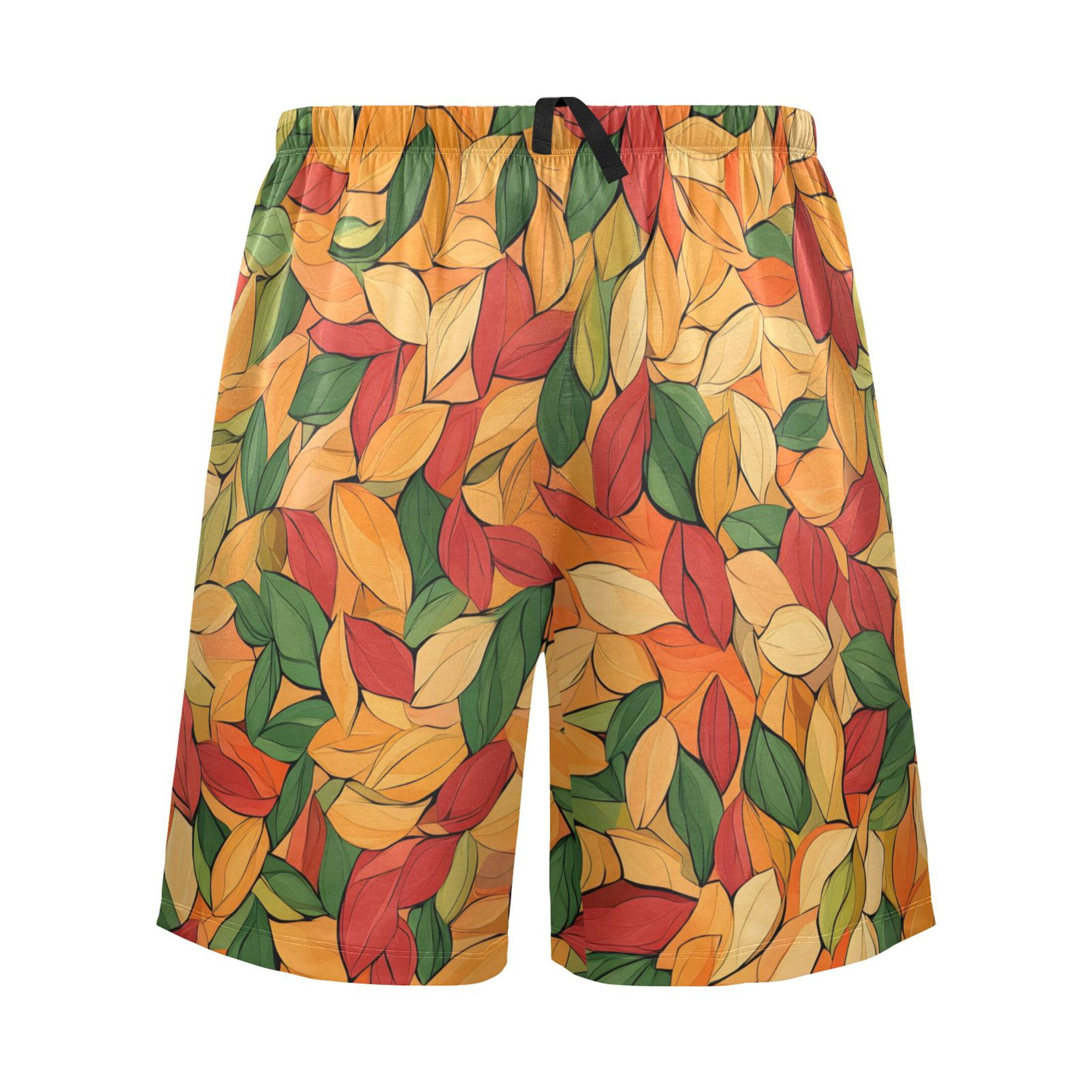 joogoo Mens Swim Trunks Autumn Fall Leaves Beach Shorts Drawstring ...