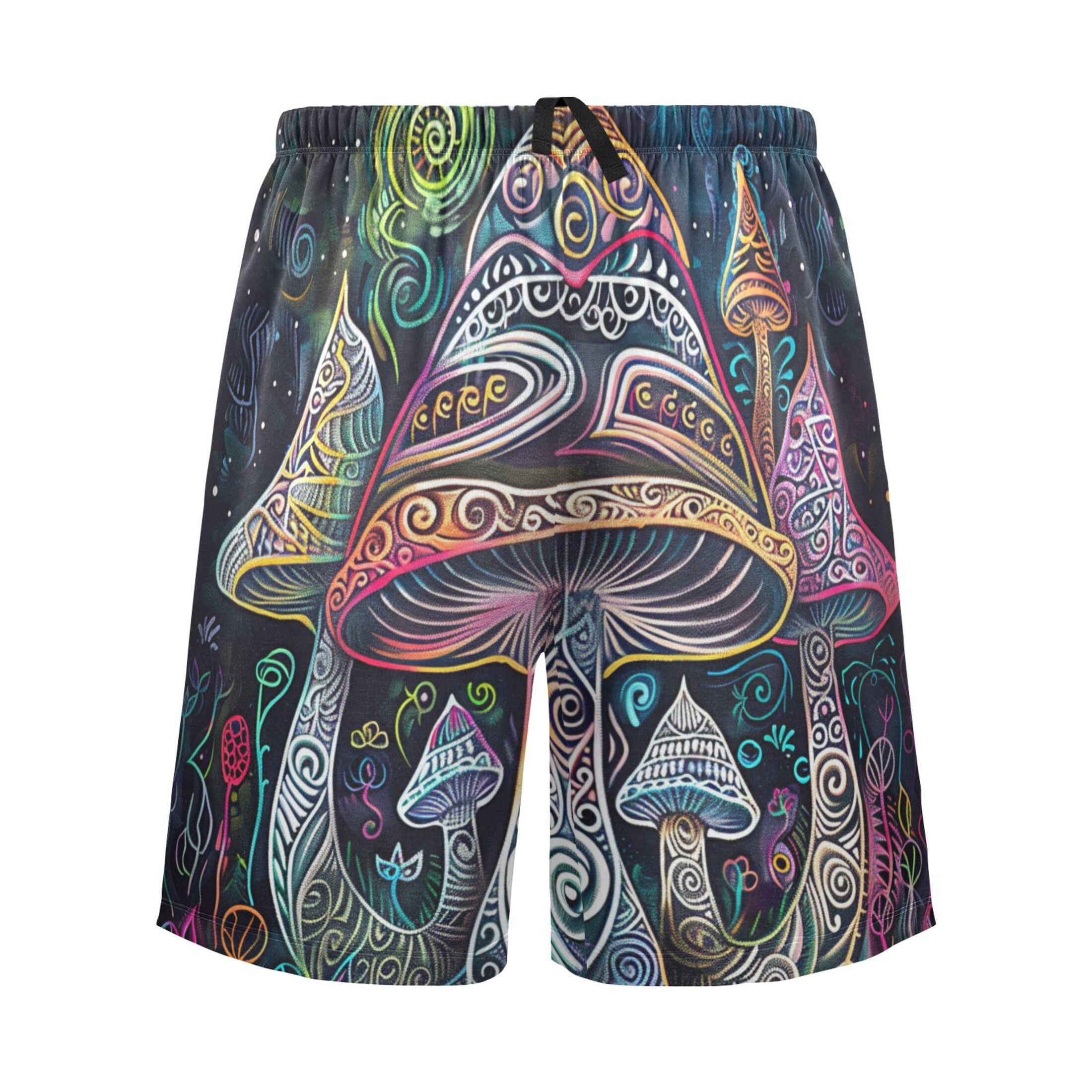 joogoo Mens Swim Trunks Bohomia Ethnic Magic Mushrooms Beach Shorts ...
