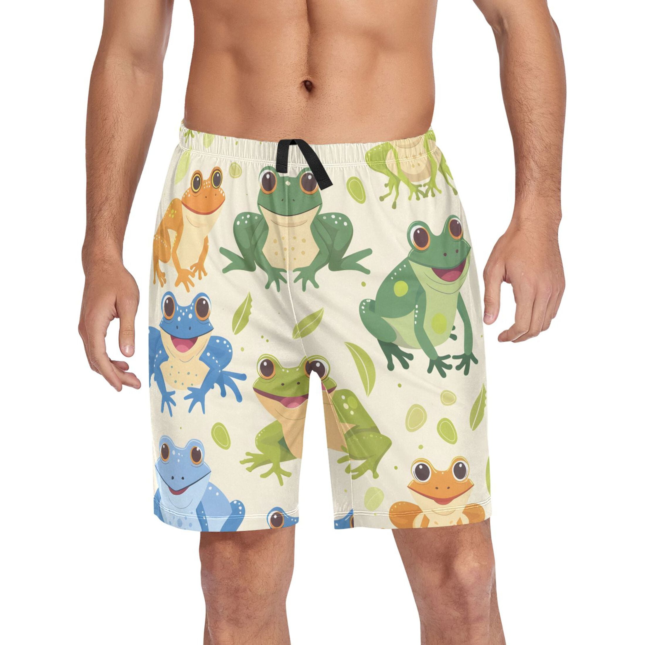 joogoo Mens Swim Trunks Cartoon Frogs Beach Shorts Drawstring Elastic ...