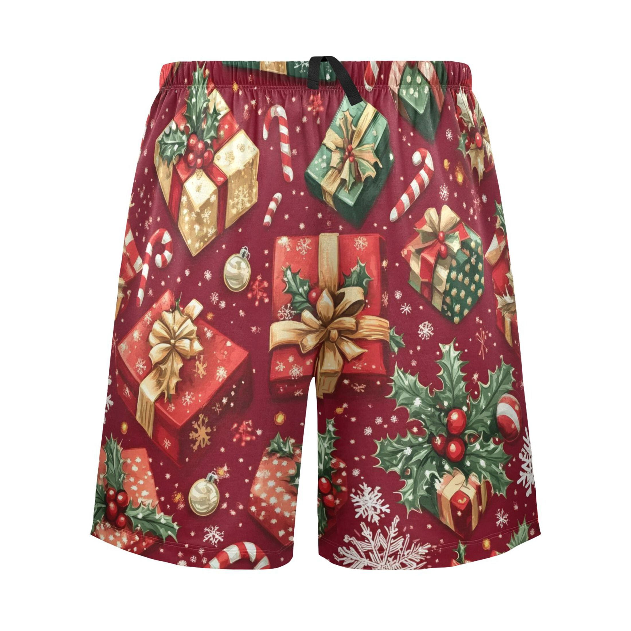 joogoo Mens Swim Trunks Christmas Candy Snowflake Beach Shorts ...