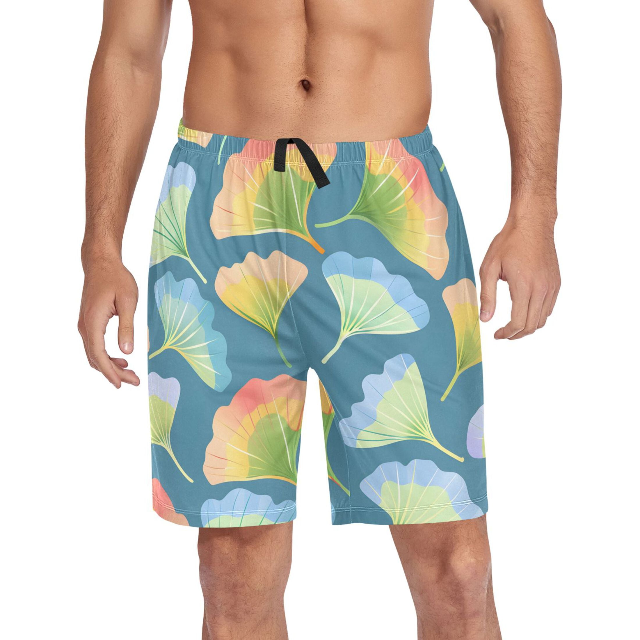 joogoo Mens Swim Trunks Ginkgo Biloba Leaves Beach Shorts Drawstring ...