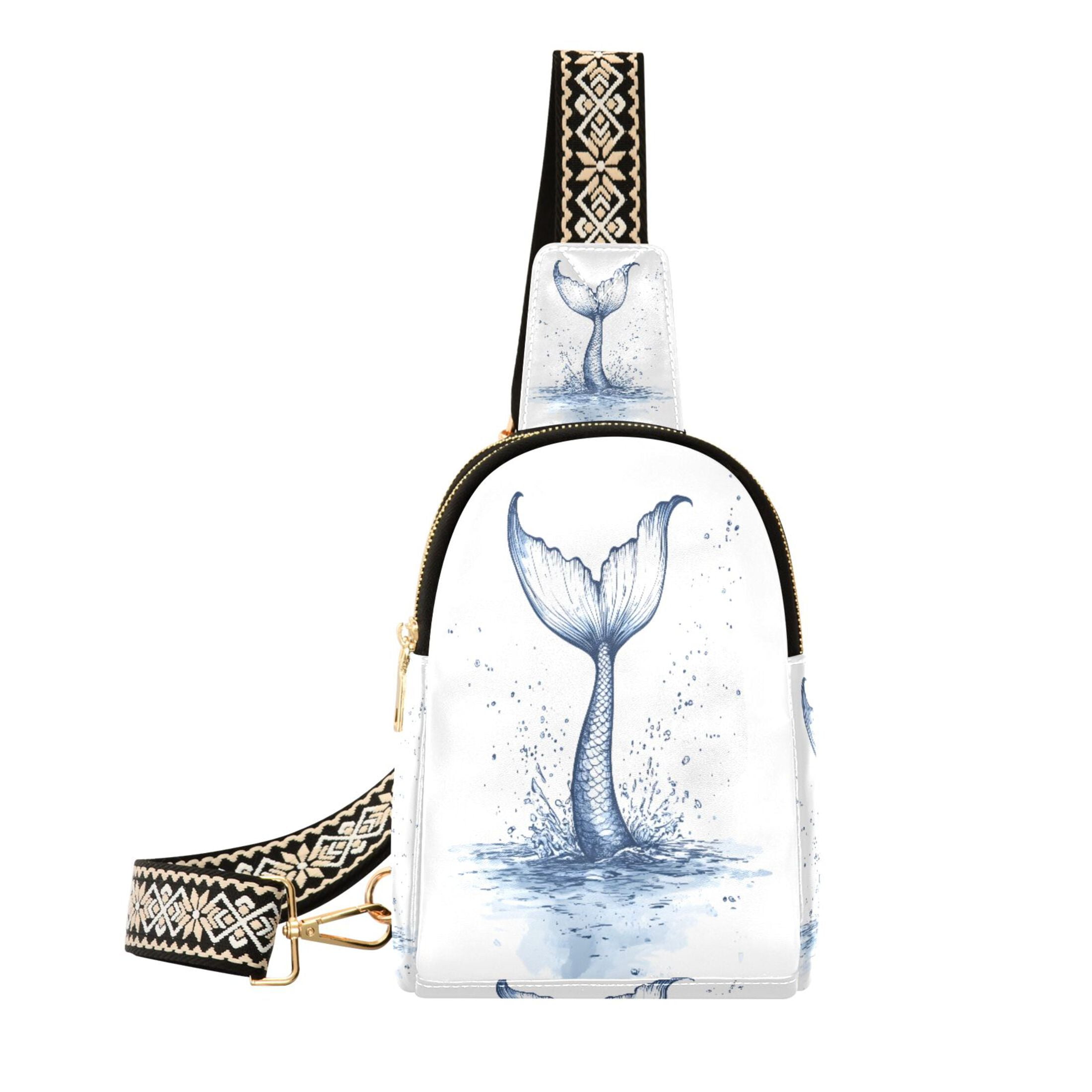 joogoo Mermaid Tail Sling Backpack Crossbody Shoulder Bags Waist Packs ...