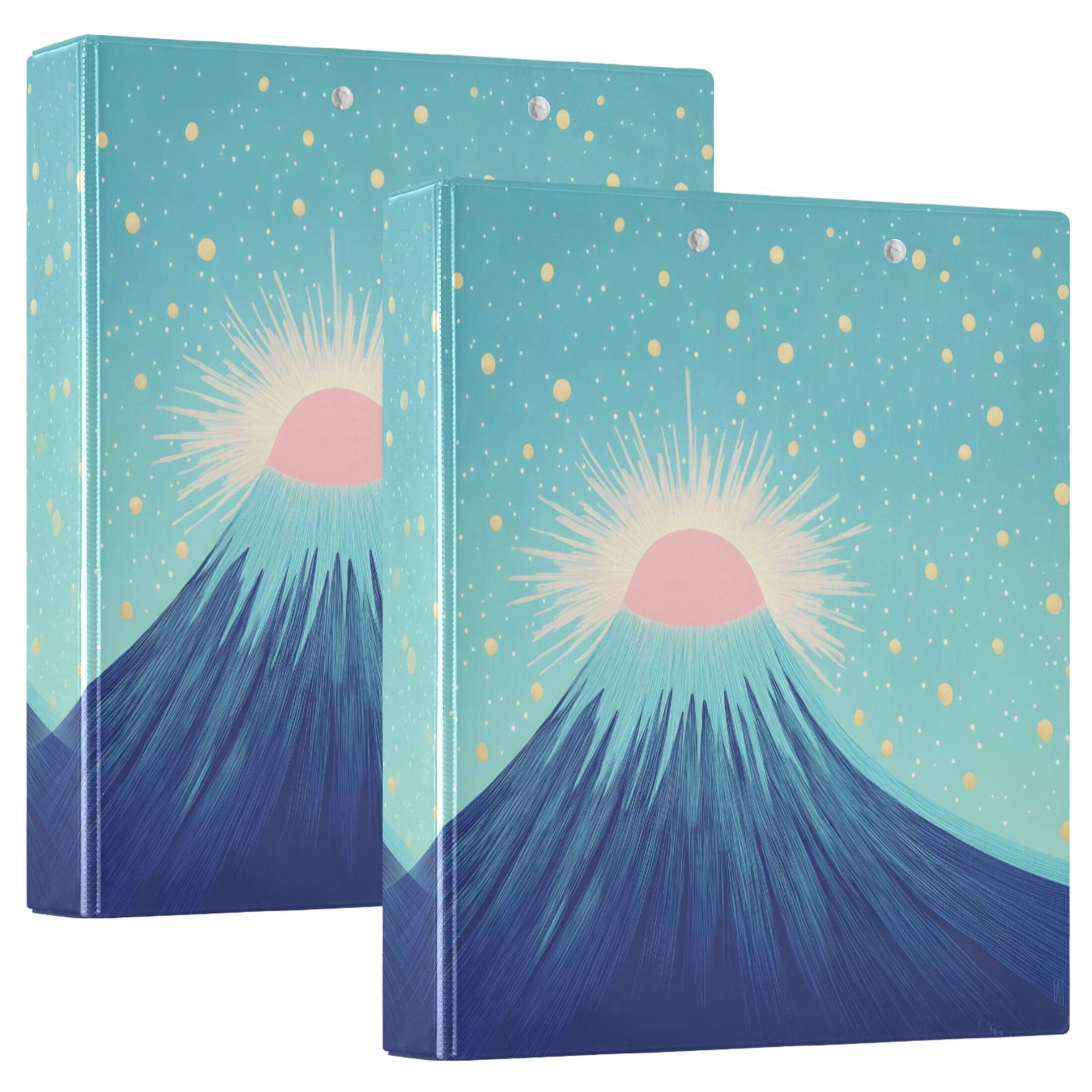 joogoo Mountain Night View Hardcover 3 Ring Binder 1.5" Round Rings ...
