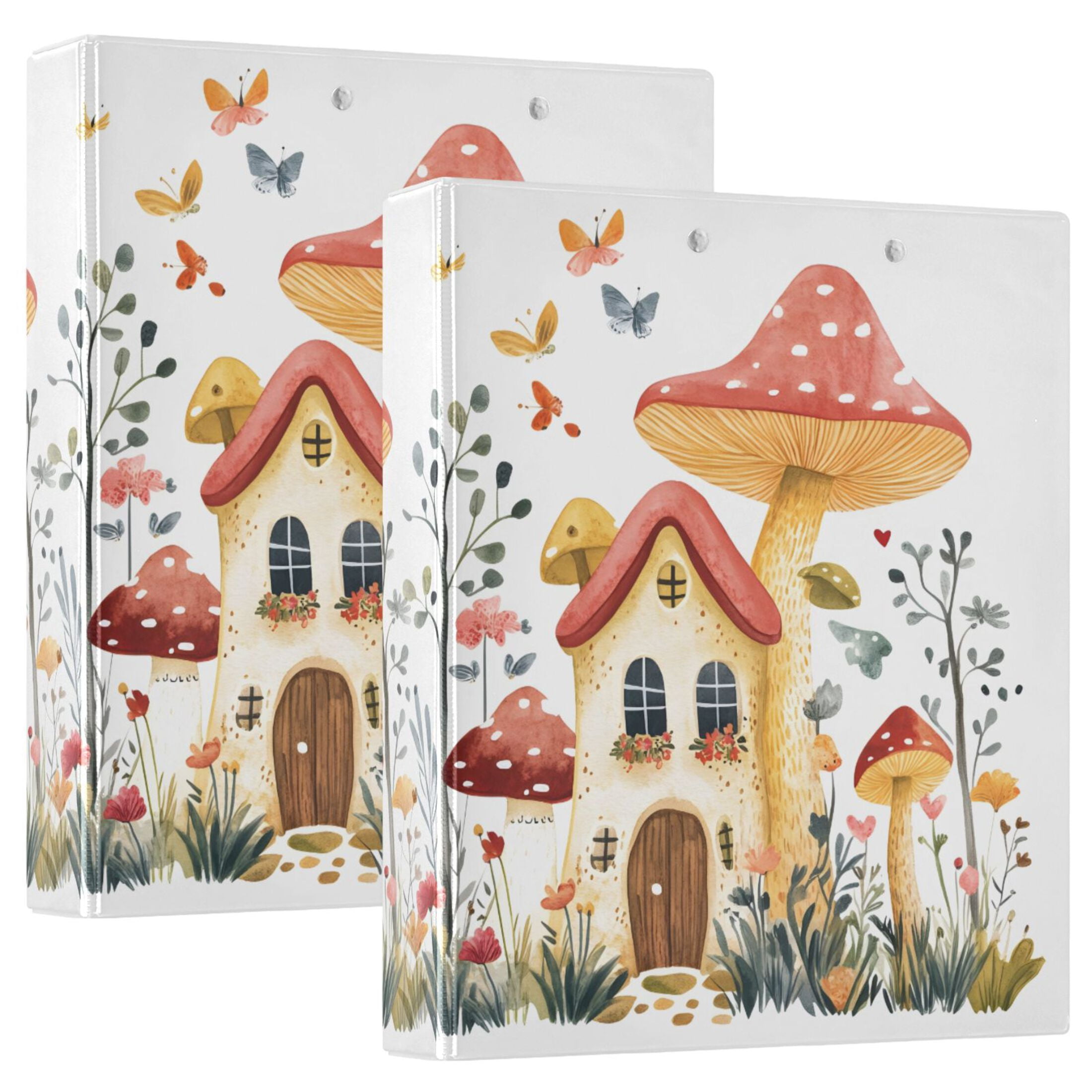 joogoo Mushroom on House Hardcover 3 Ring Binder 1.5" Round Rings ...