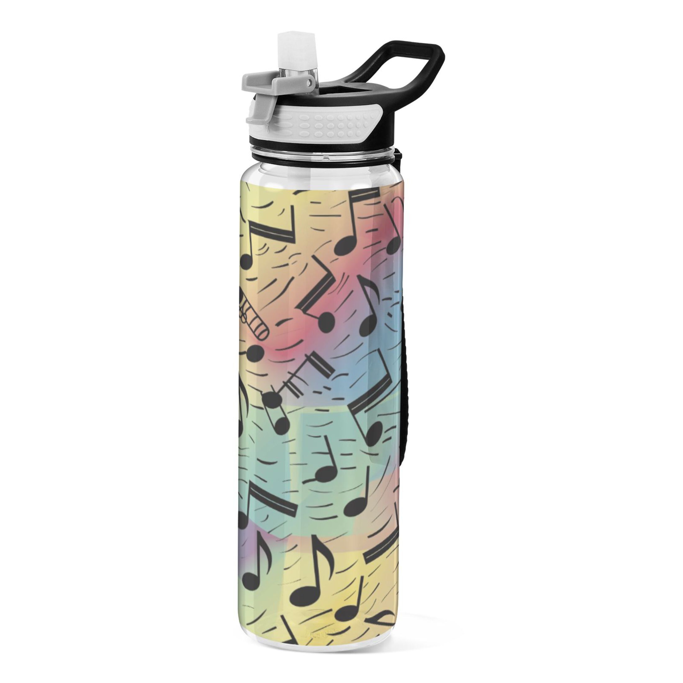 joogoo Musical Notes in Rainbow Water Bottles with Straw Tritan ...