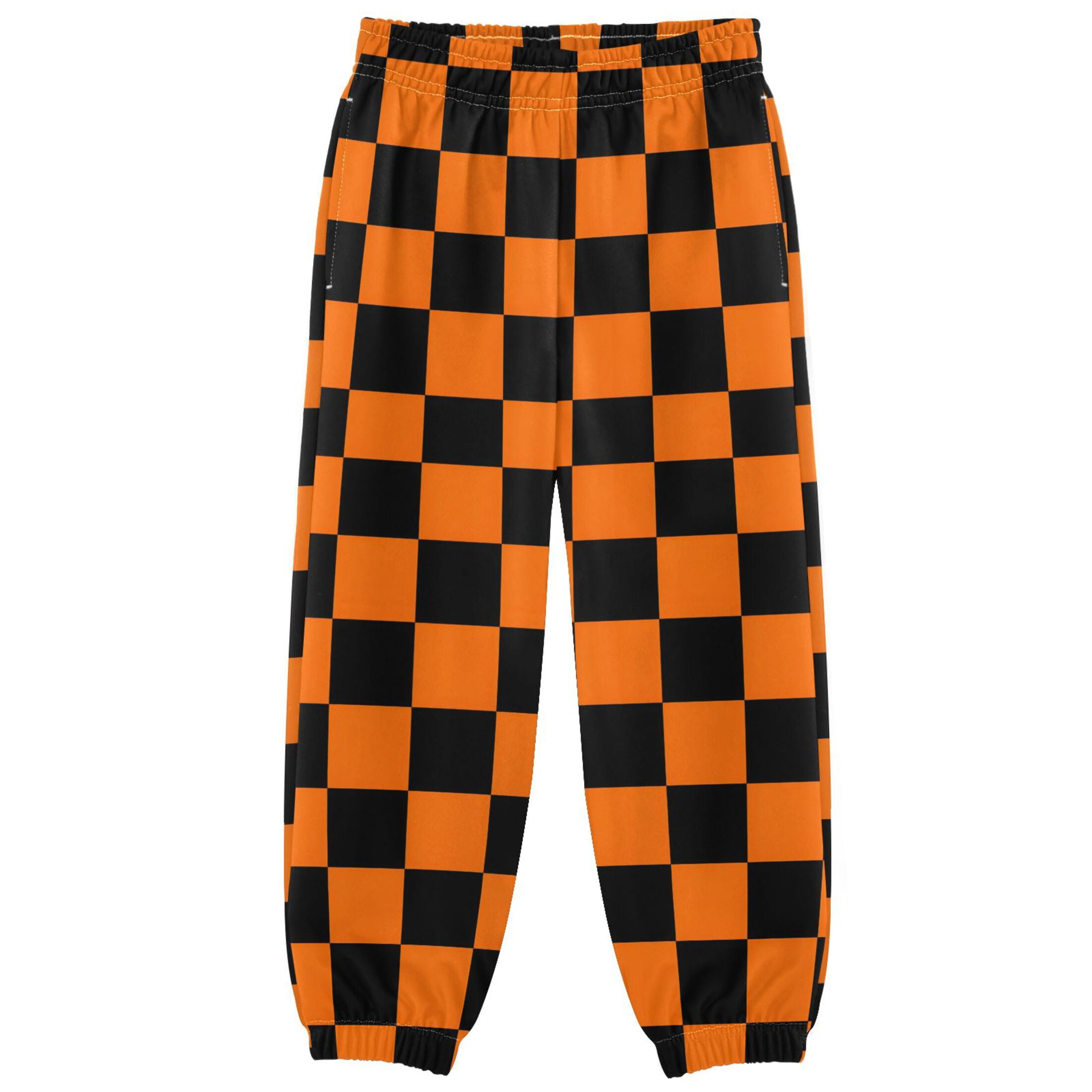 joogoo Orange Checkered Grid Pattern Boys' Sweatpants Jogger Pants 4T ...