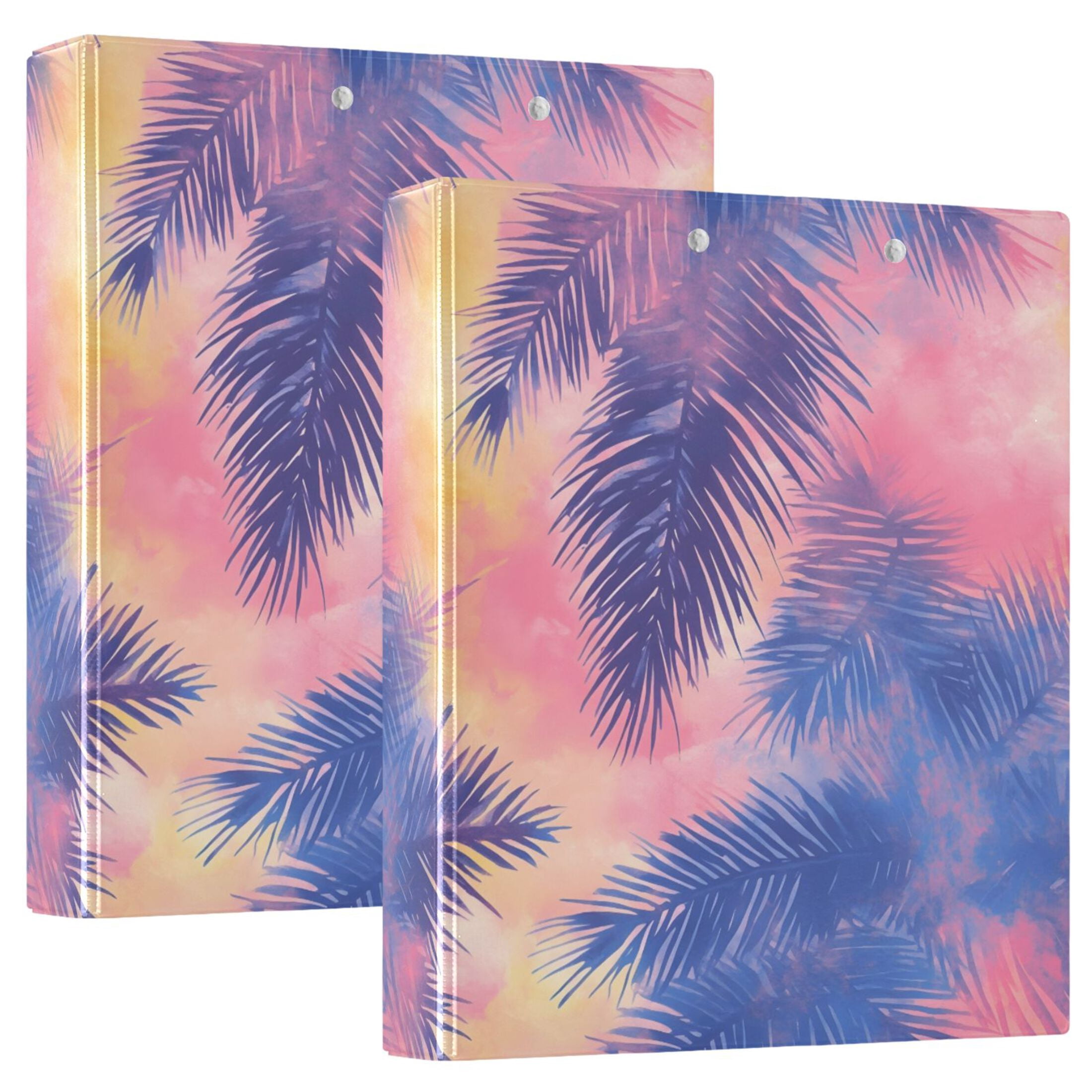 joogoo Palm Tree Art Pattern Hardcover 3 Ring Binder 1.5" Round Rings ...