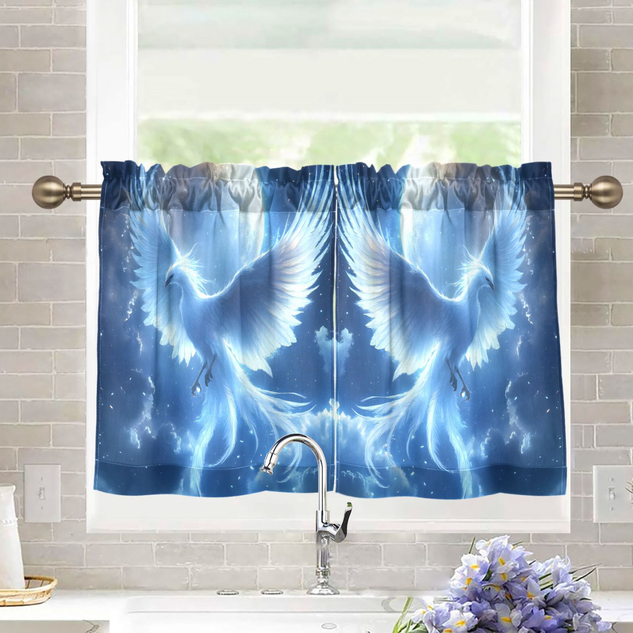 joogoo Phoenix Curtains Sets Half Window Cafe Farmhouse Tier 2 Panels ...