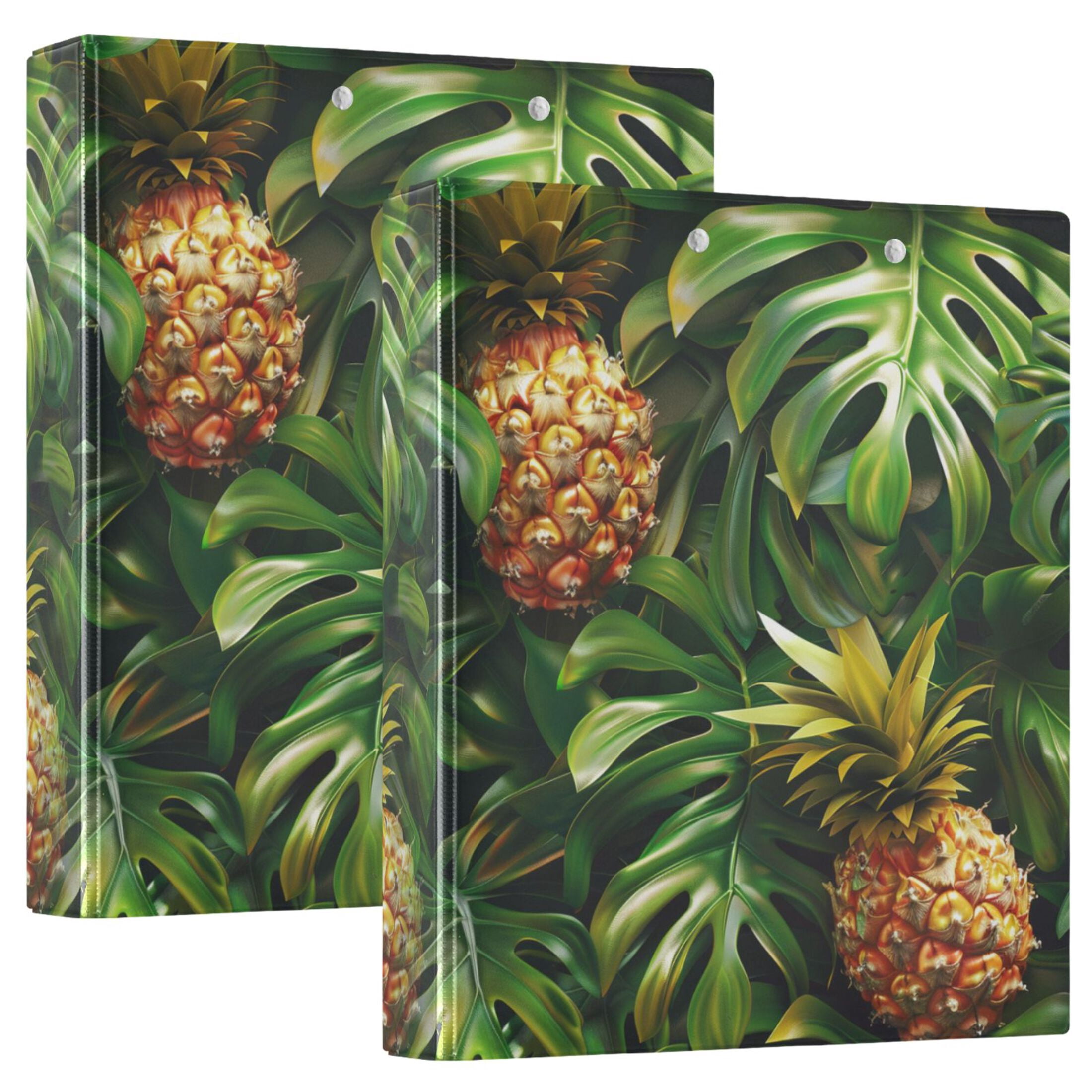 joogoo Pineapple Tropical Palm Leaves Hardcover 3 Ring Binder 1.5 ...