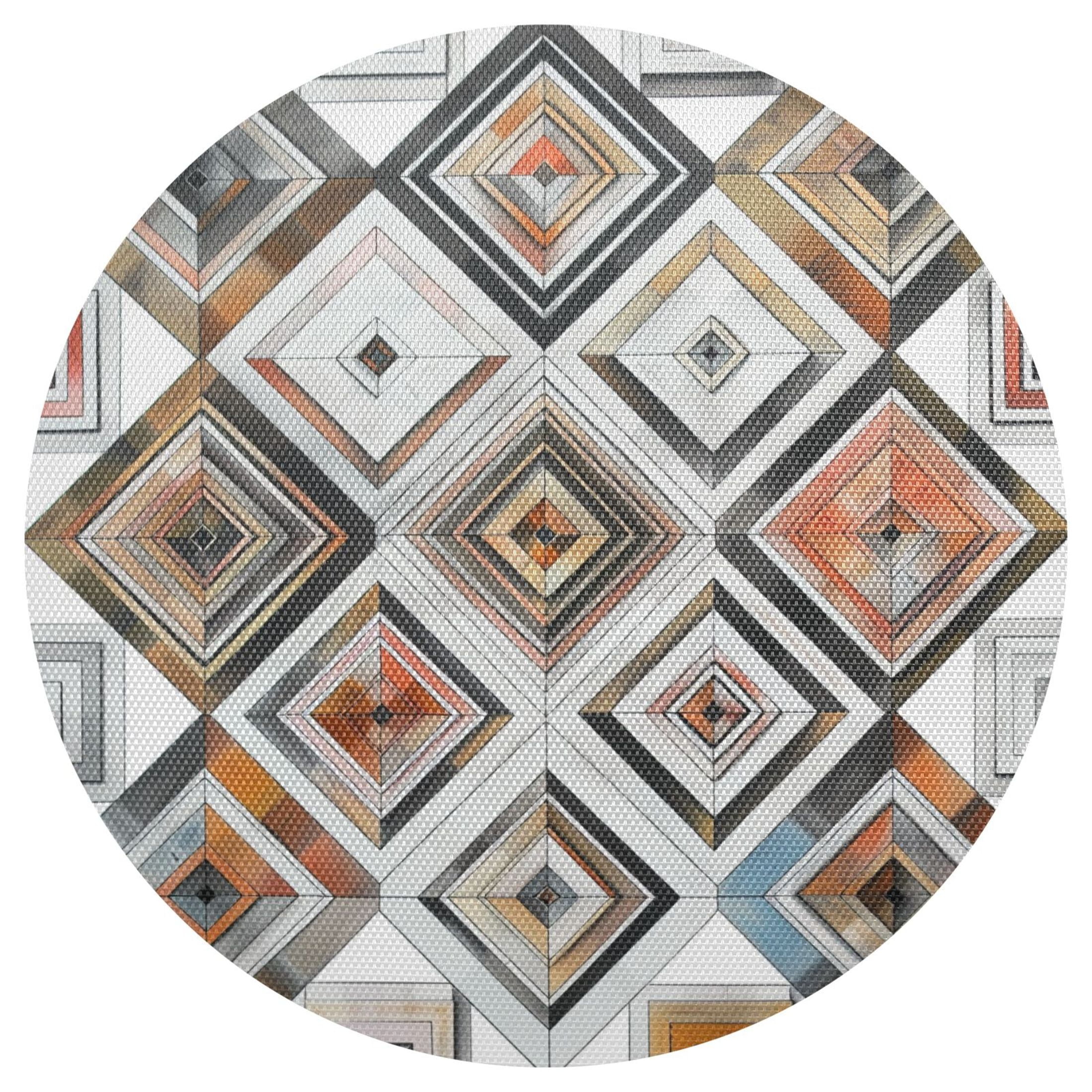 joogoo Plaid Checkered Geometric Pattern Round Plate Mats for Dining ...