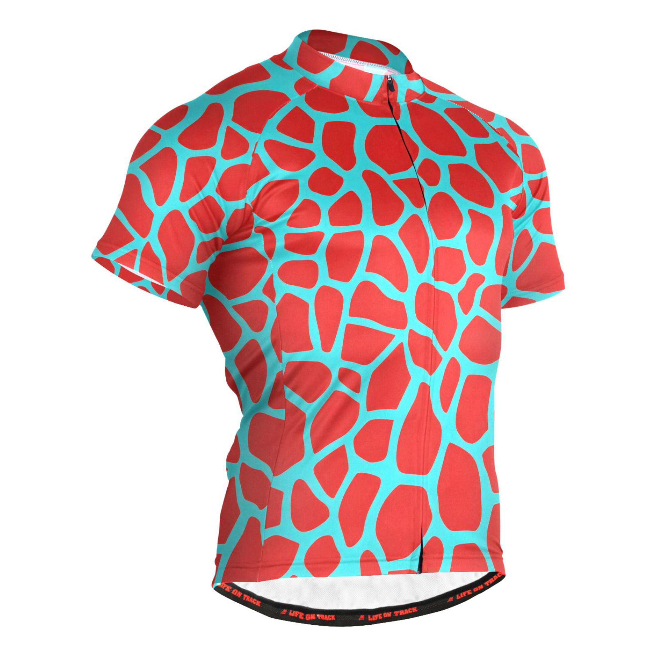 joogoo Red Giraffe Pattern Men's Cycling Jerseys Mountain Bike Short ...