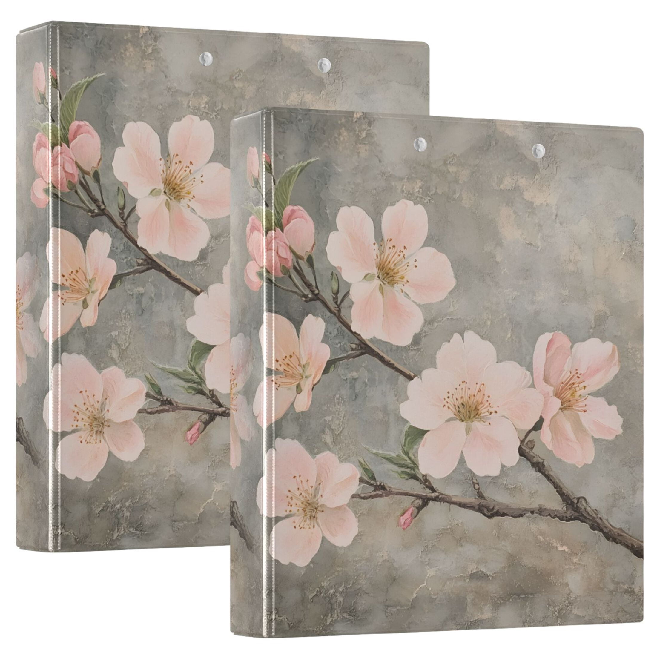 joogoo Retro Cherry Flowers Blooming Hardcover 3 Ring Binder 1.5" Round ...