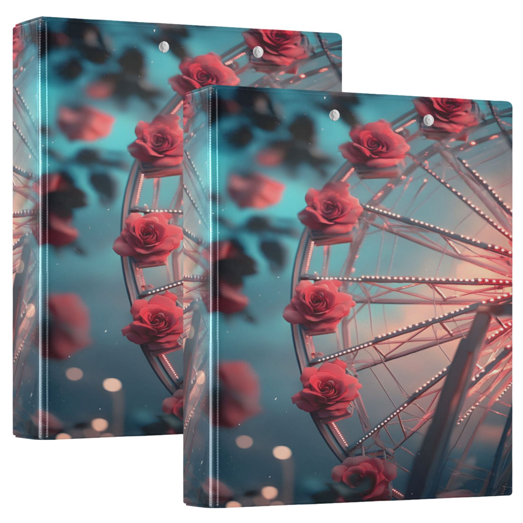 joogoo Roses Flowers Hardcover 3 Ring Binder 1.5" Round Rings Interior ...