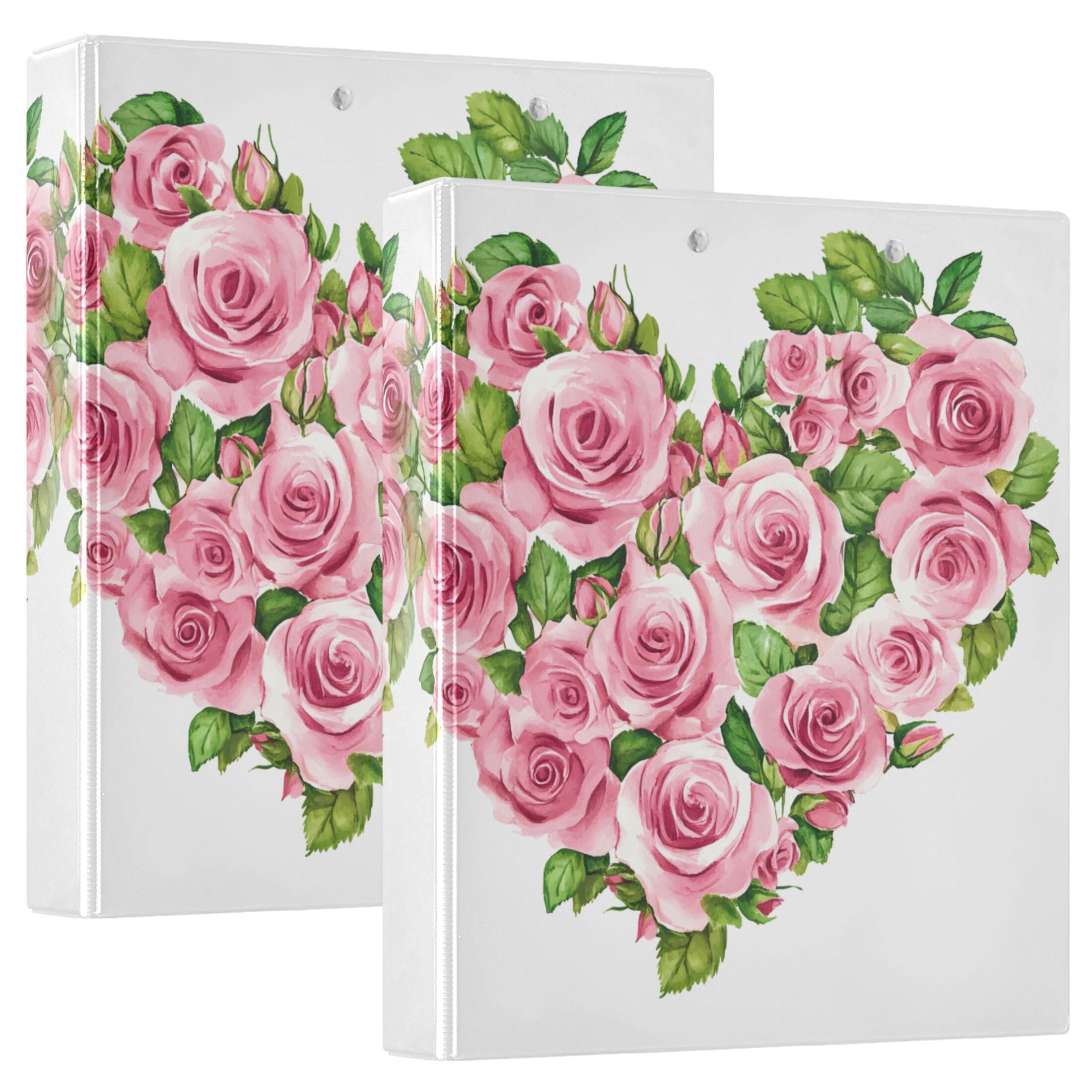 joogoo Roses Heart Flower Hardcover 3 Ring Binder 1.5" Round Rings ...