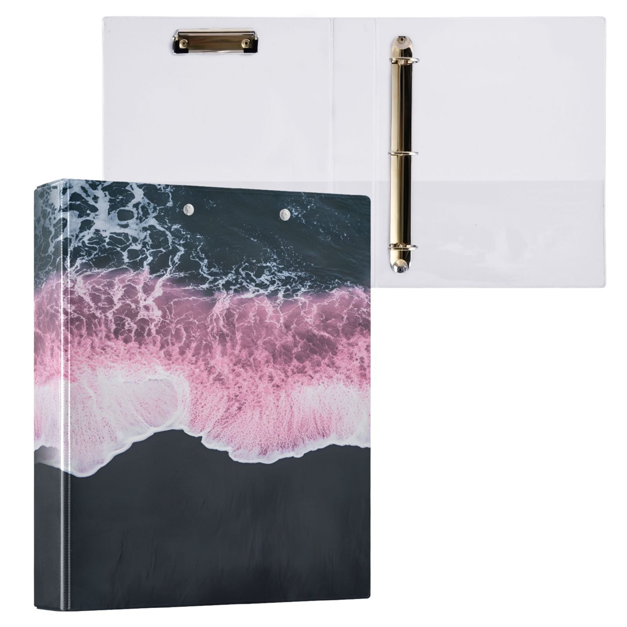 joogoo Sand Beach Landscape Hardcover 3 Ring Binder 1.5" Round Rings ...