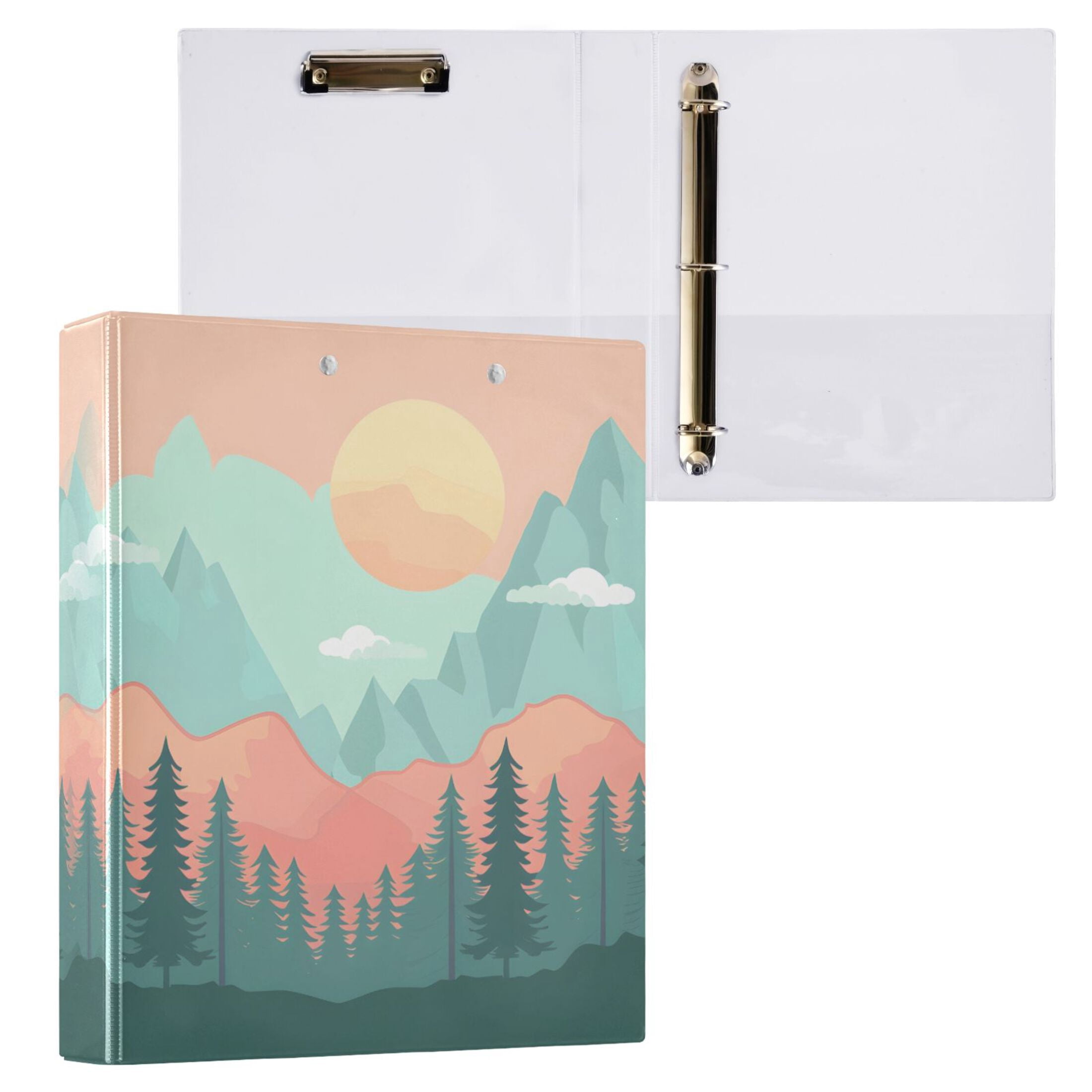 joogoo Scenery Sunset Hardcover 3 Ring Binder 1.5" Round Rings Interior ...