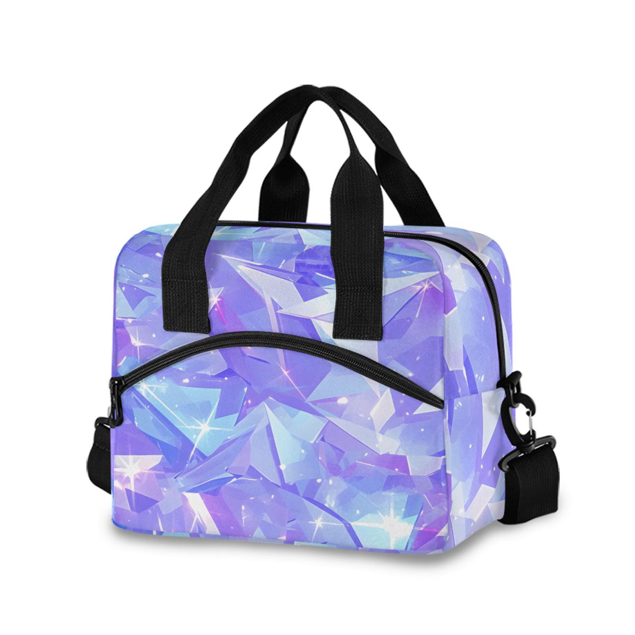 joogoo Shiny Geometric Shape Print Insulated Lunch Bags Reusable Cooler ...