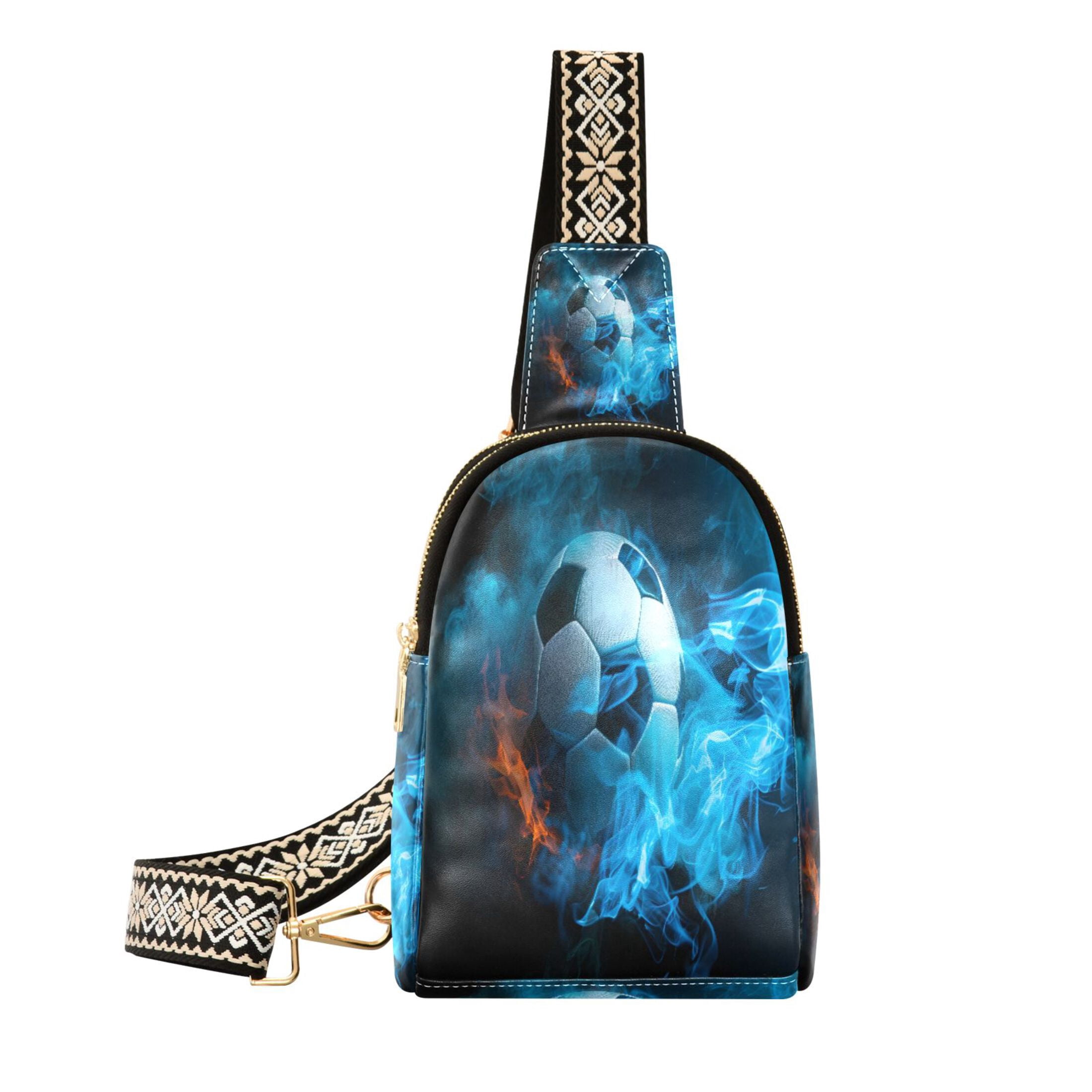 joogoo Soccer Ball with Fire Sling Backpack Crossbody Shoulder Bags ...