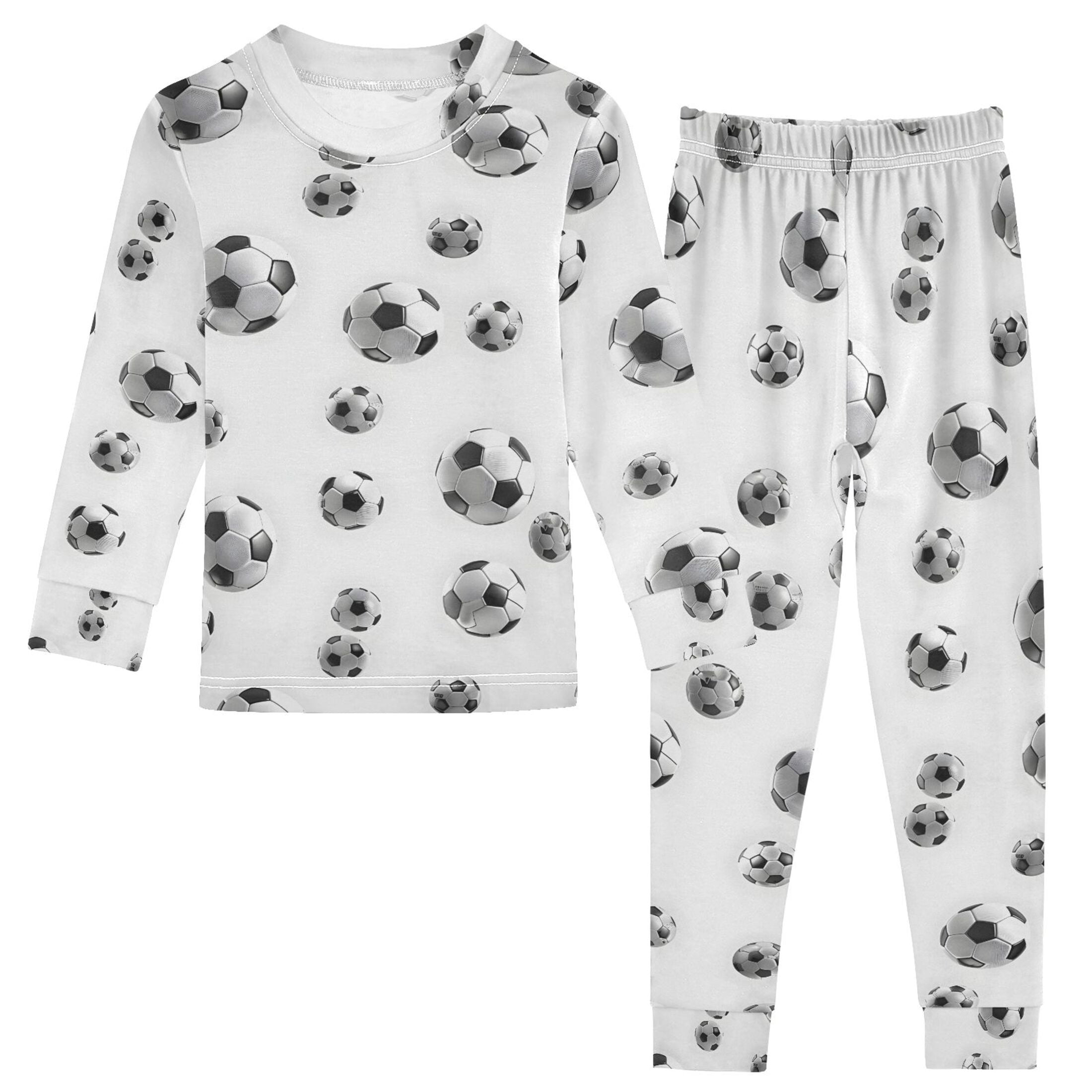 joogoo Soccer Football 2 Piece Long Sleeve Tee and Pants Cotton Pajama ...