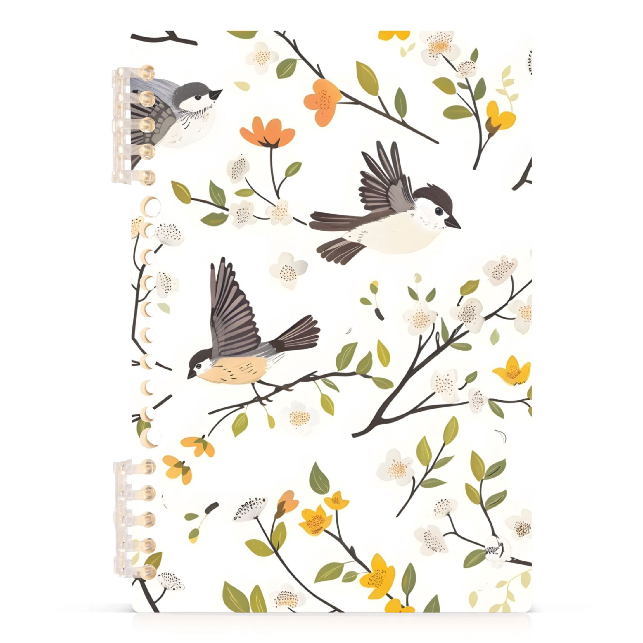 joogoo Spiral Journal Notebook Birds on Leaves Branch College Ruled ...