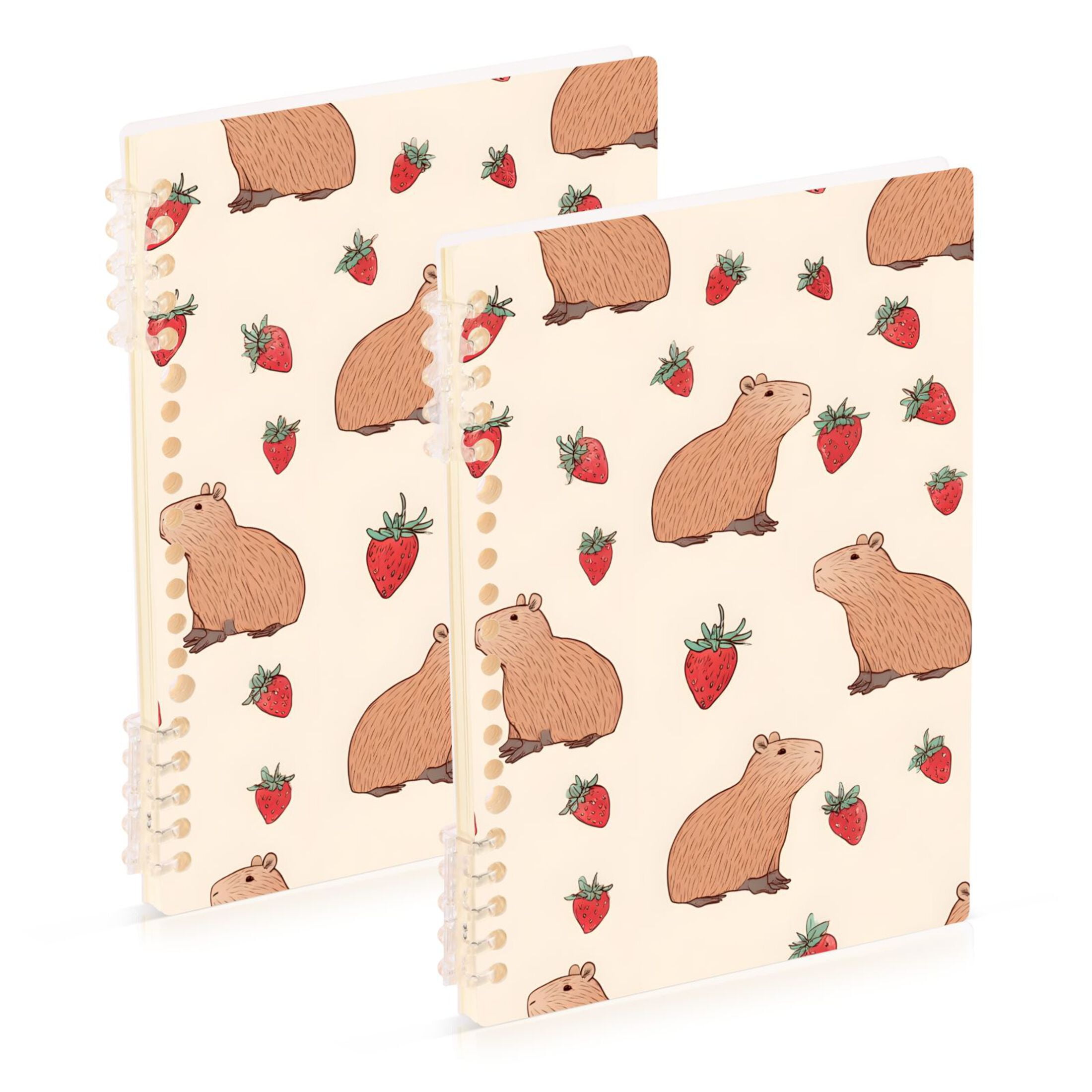 joogoo Spiral Journal Notebook Capybara Strawberry Pattern College ...
