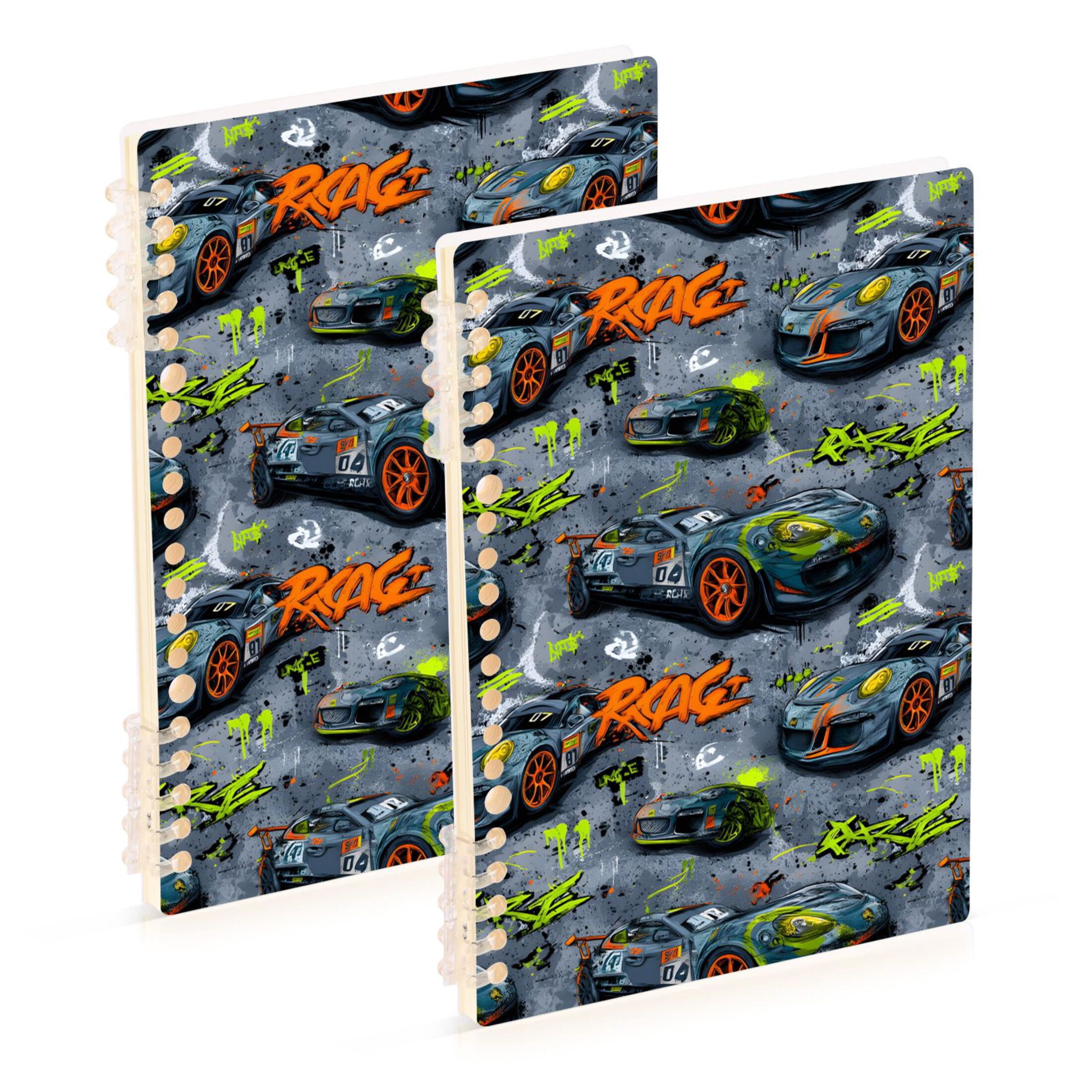 joogoo Spiral Journal Notebook Car Racing Cartoon College Ruled ...