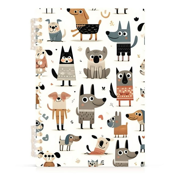 joogoo Spiral Journal Notebook Cartoon Doodle Dogs College Ruled ...