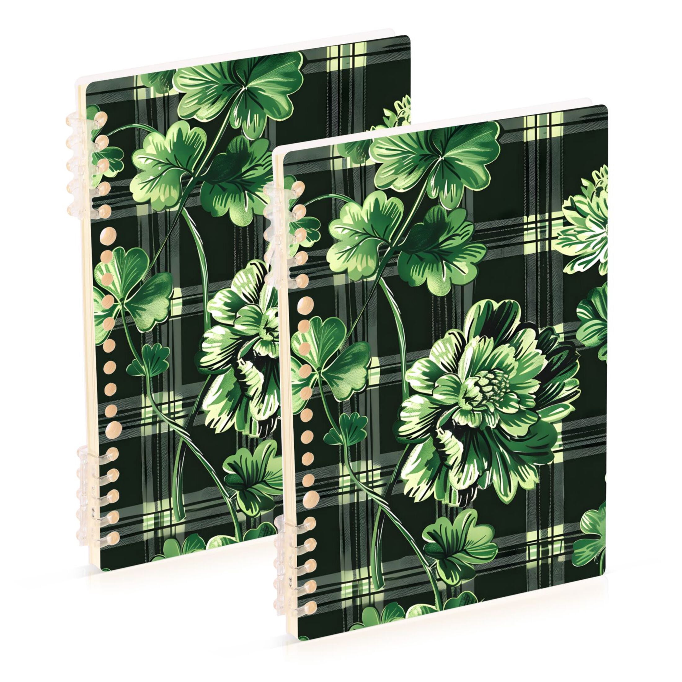 joogoo Spiral Journal Notebook Clover on Checkered College Ruled ...