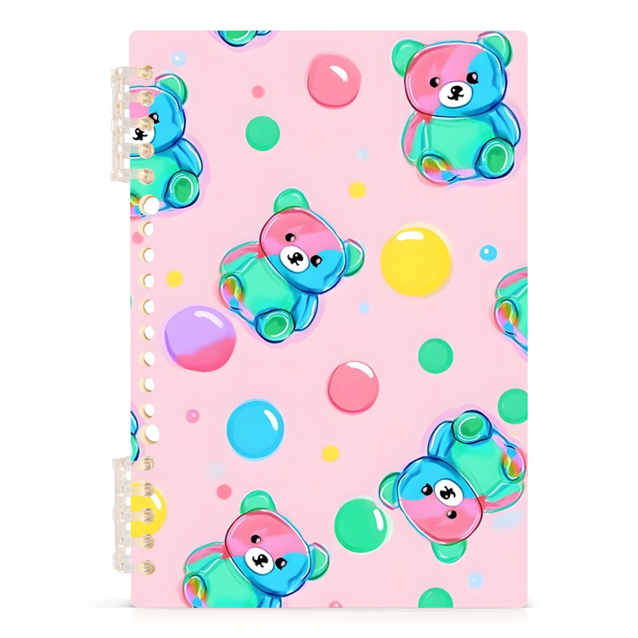 joogoo Spiral Journal Notebook Cute Bears Bubbles College Ruled ...
