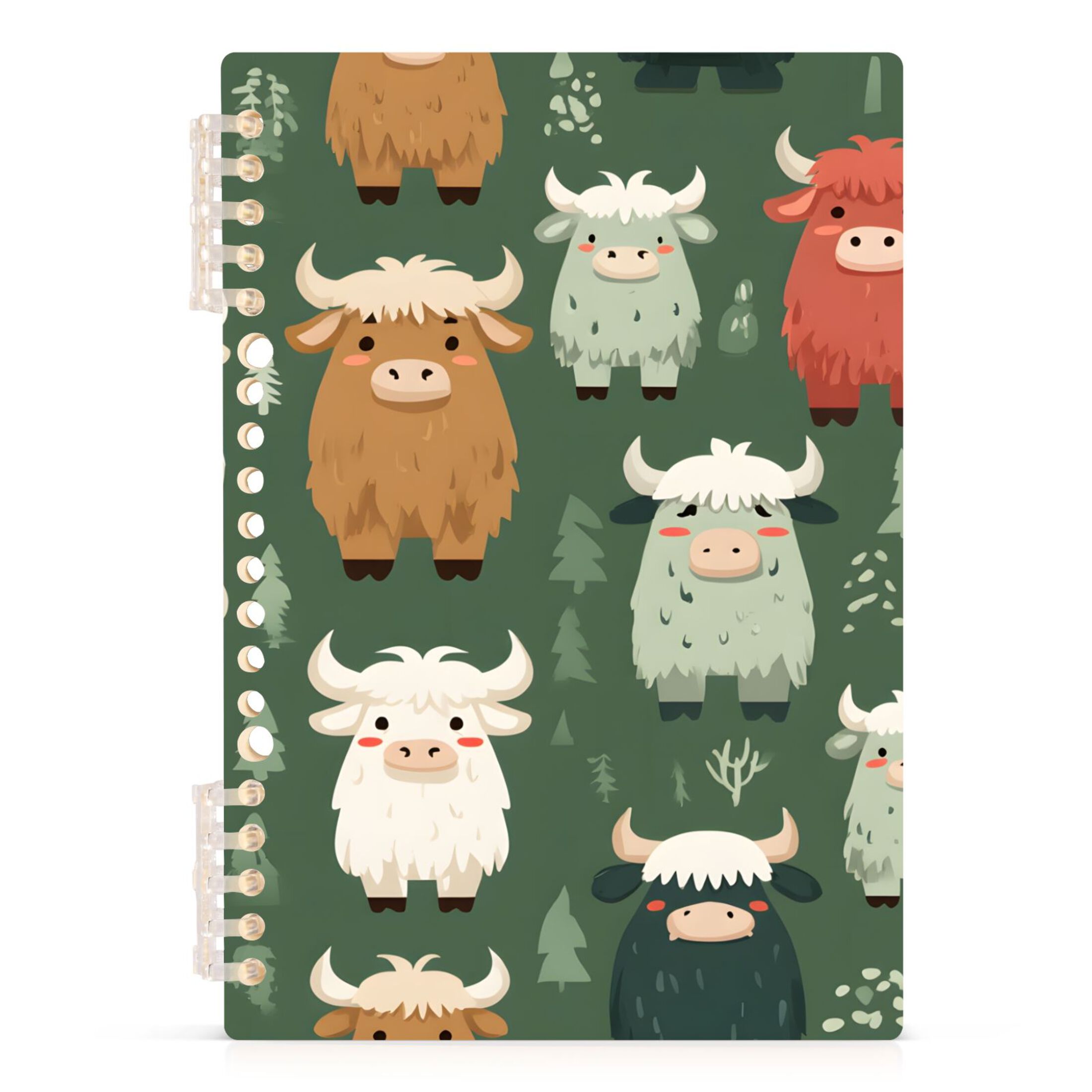 joogoo Spiral Journal Notebook Cute Cartoon Cows College Ruled ...