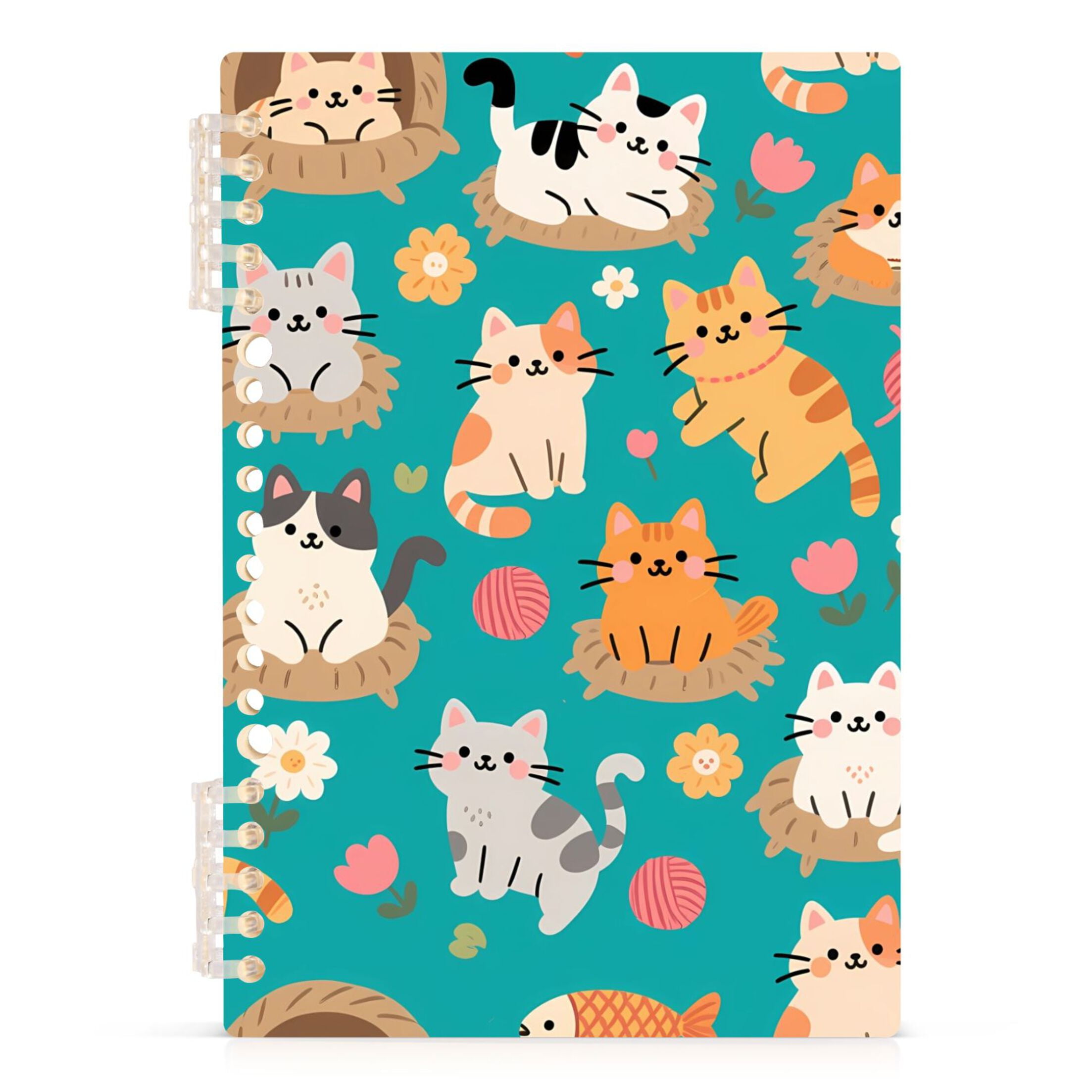 joogoo Spiral Journal Notebook Cute Cats Cartoon College Ruled ...
