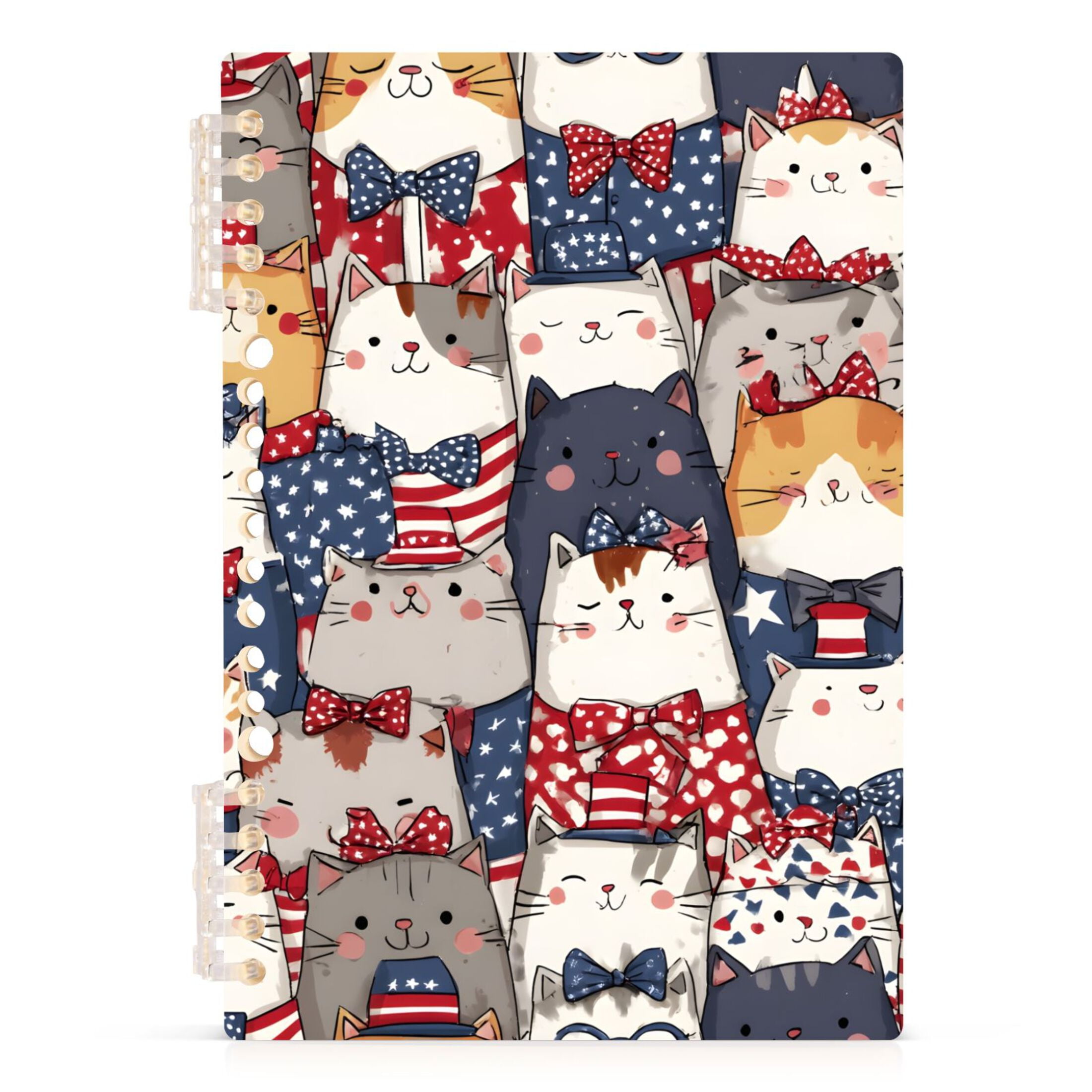 joogoo Spiral Journal Notebook Cute Doodle Cats with Bows College Ruled ...