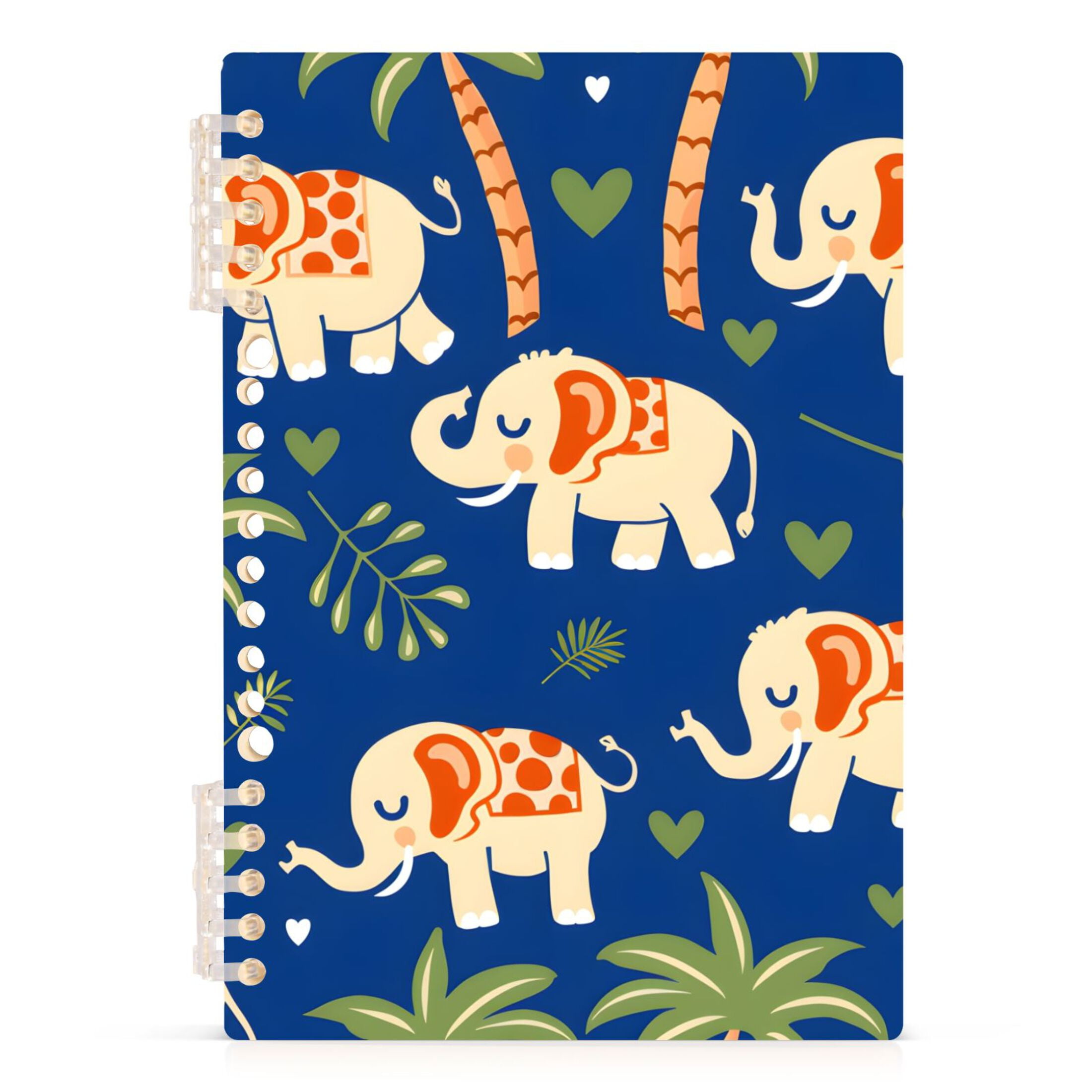 joogoo Spiral Journal Notebook Cute Elephants Palm Trees College Ruled ...
