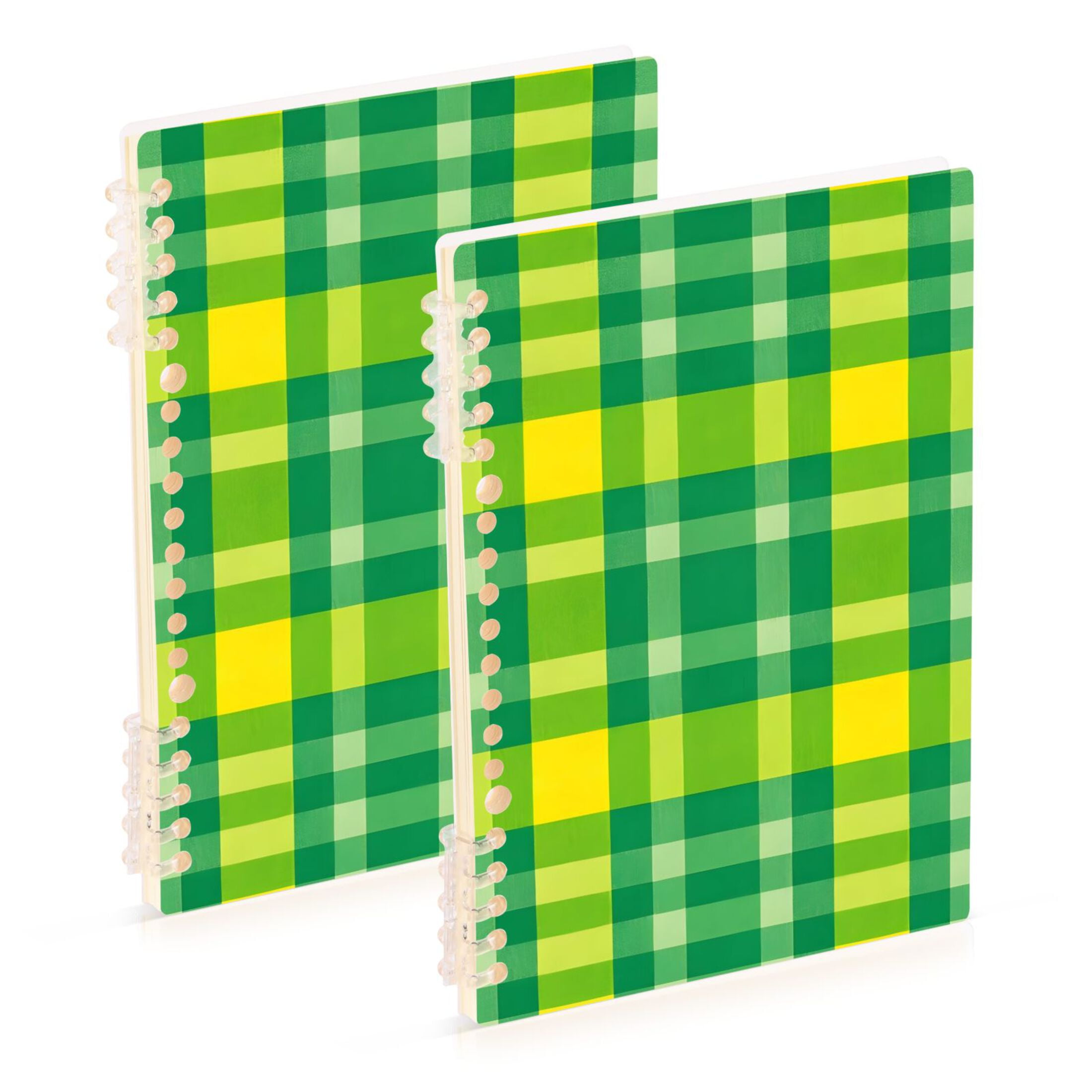 joogoo Spiral Journal Notebook Green Yellow Checkered College Ruled ...