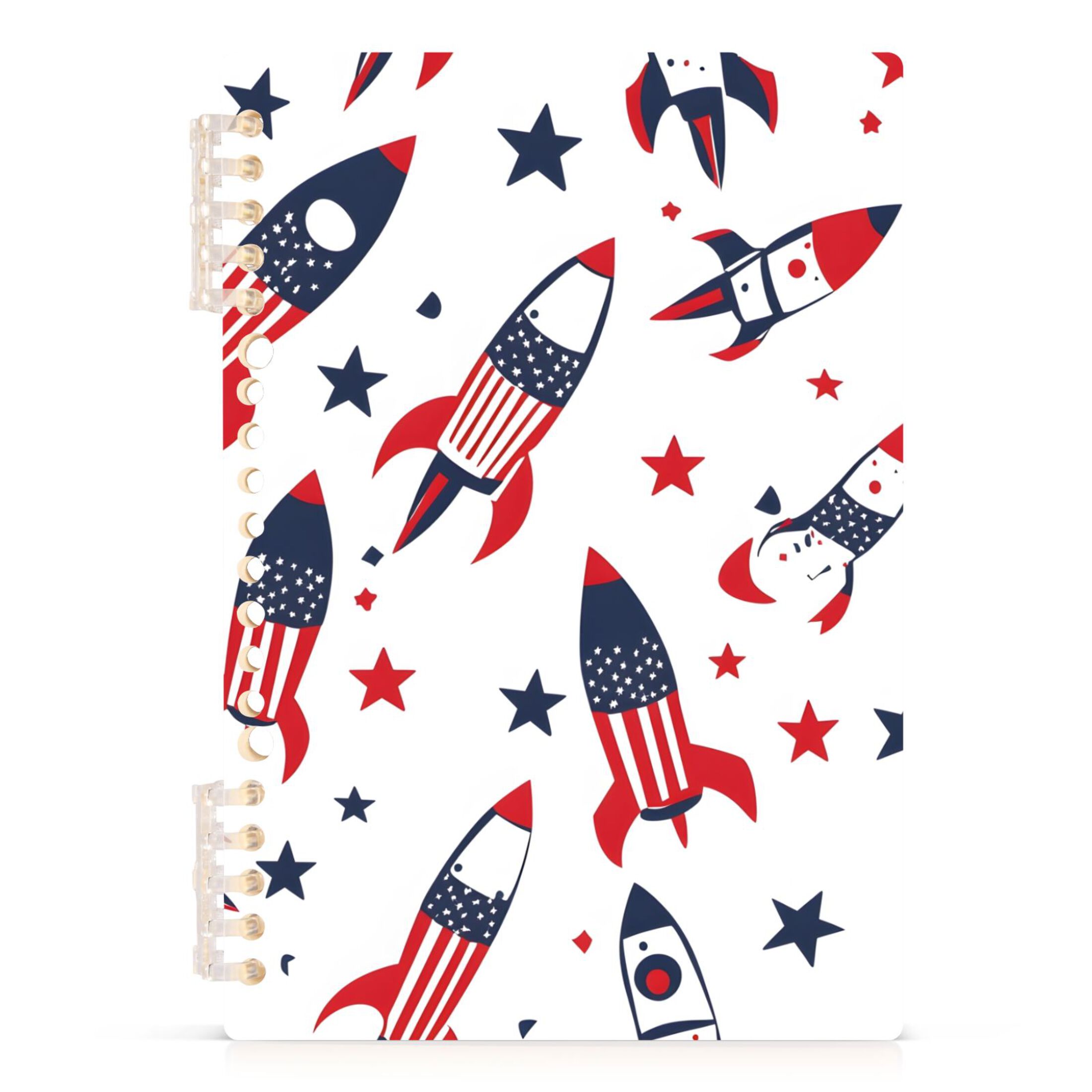joogoo Spiral Journal Notebook Rocket American Flag College Ruled ...