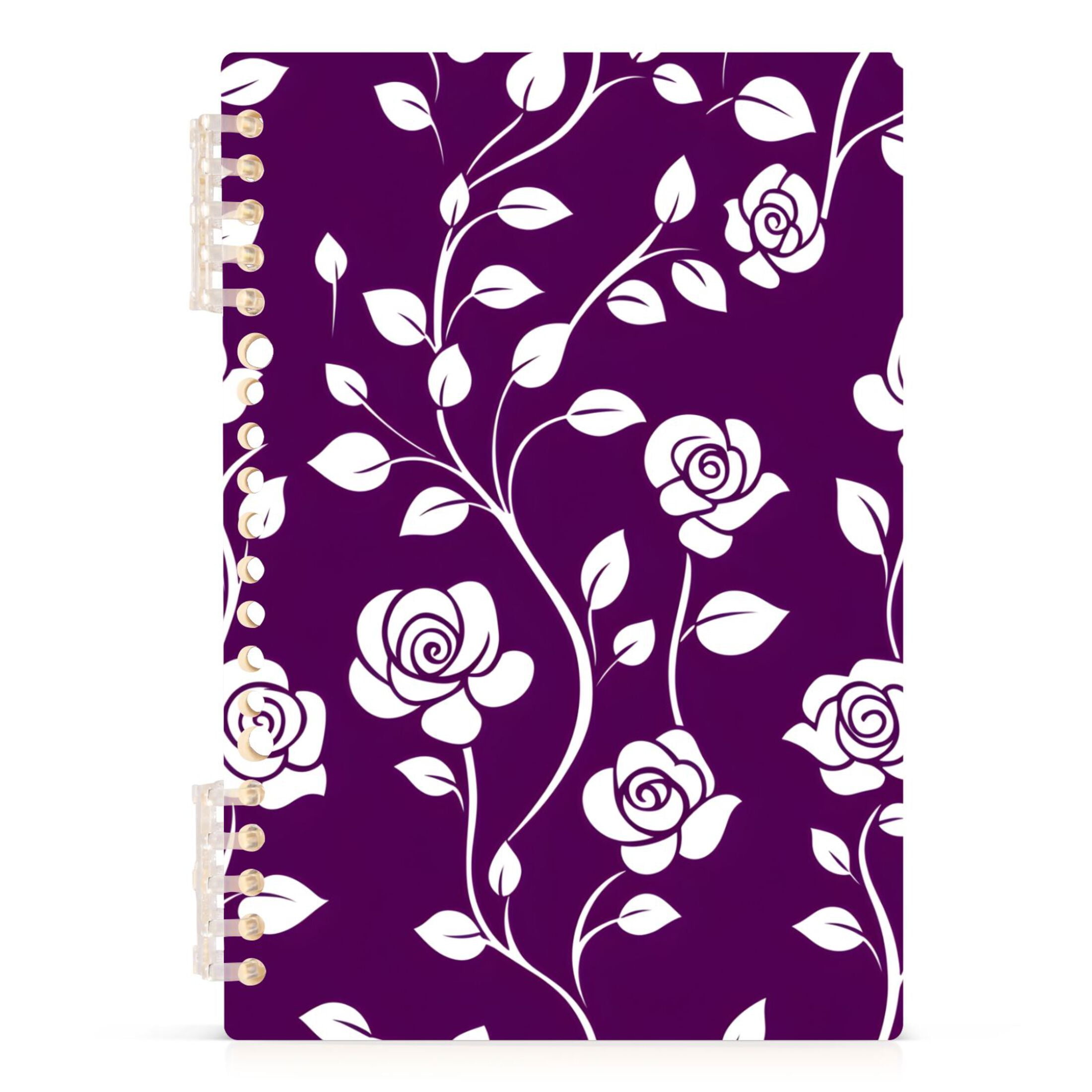joogoo Spiral Journal Notebook Rose Flower Leaves College Ruled ...