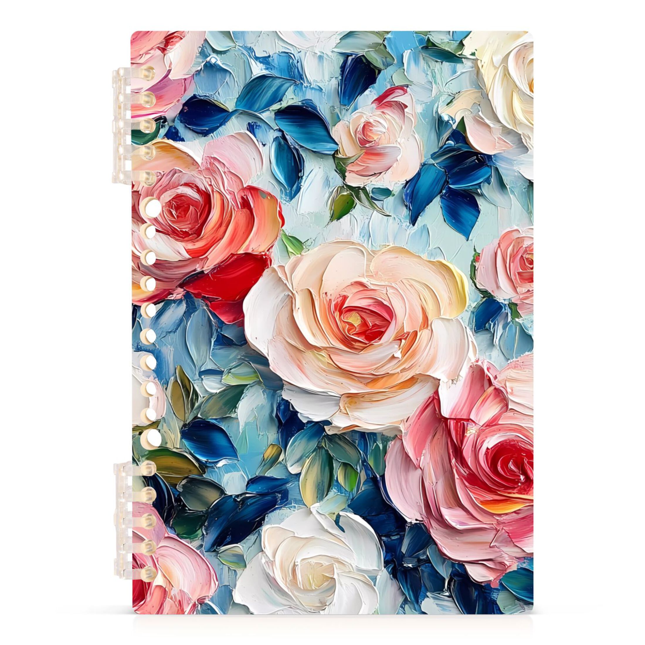 joogoo Spiral Journal Notebook Roses Flower Oil Paint College Ruled ...