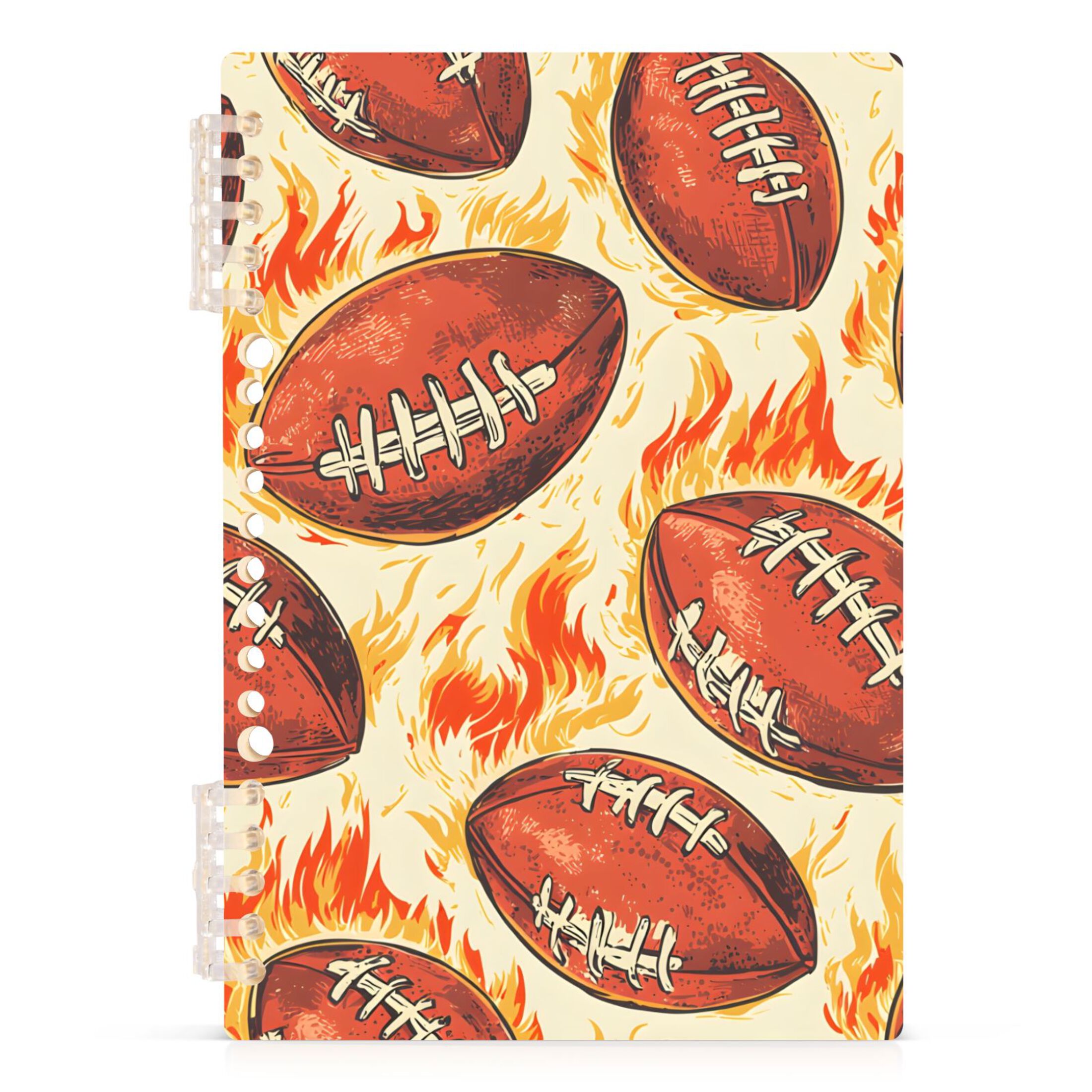 joogoo Spiral Journal Notebook Rugby Football Fire College Ruled ...