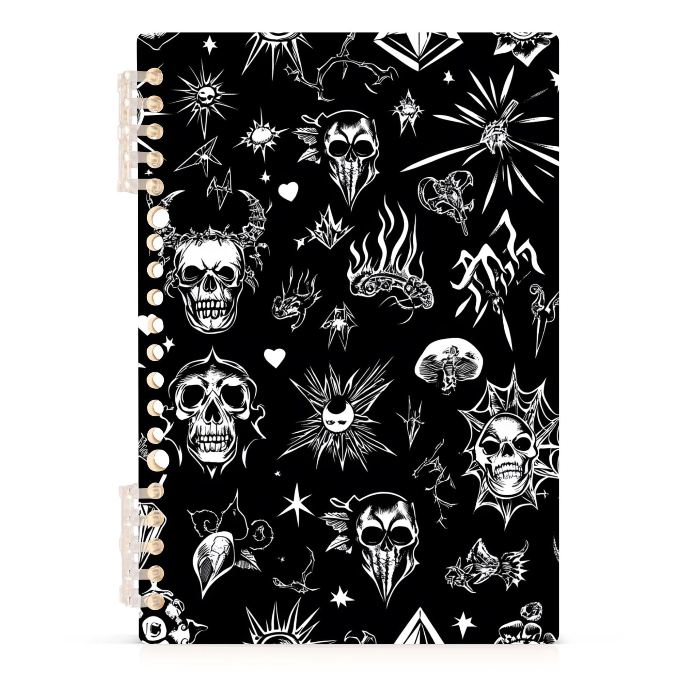 joogoo Spiral Journal Notebook Tattoo Skeletons-a1 College Ruled ...