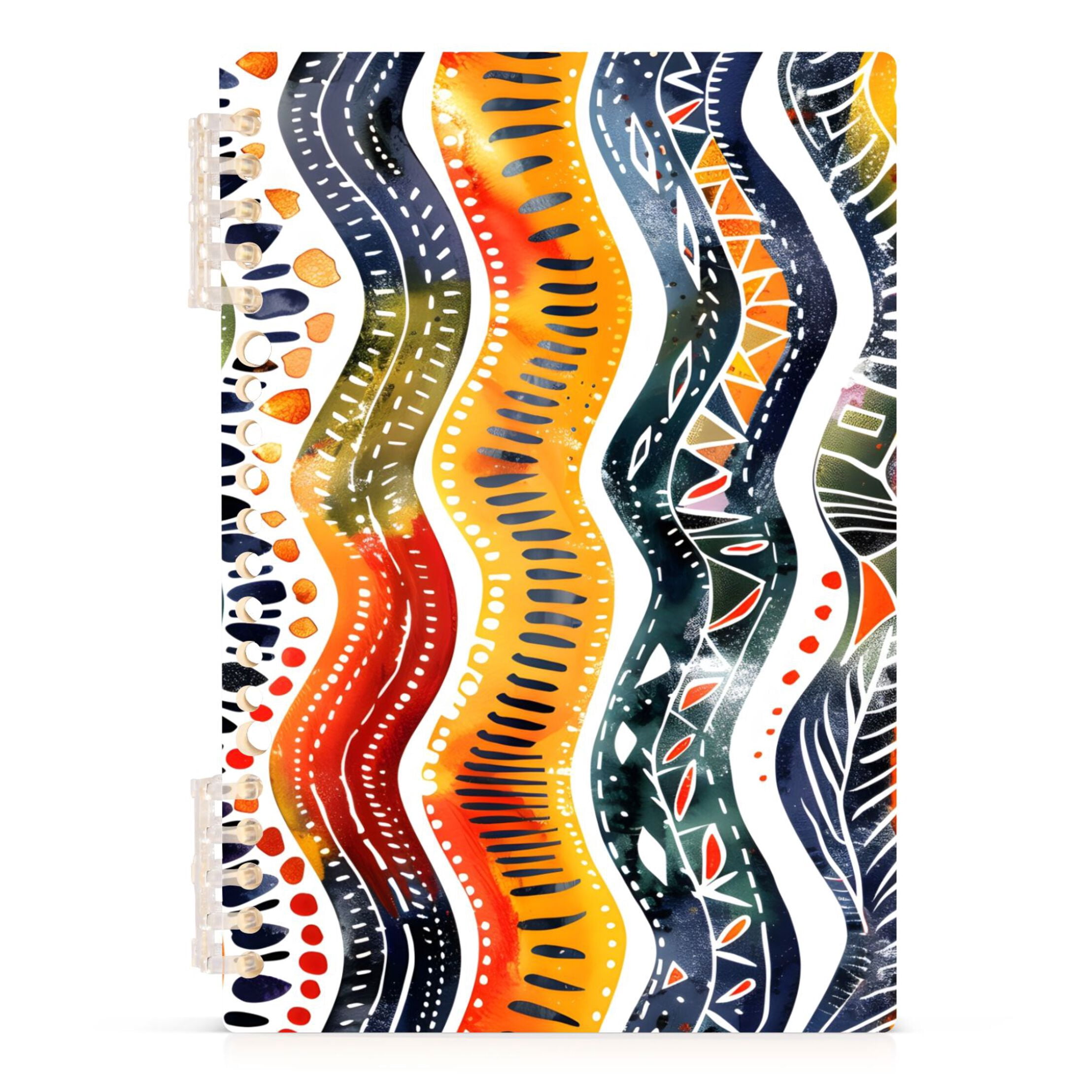 joogoo Spiral Journal Notebook Watercolor Wave Lines College Ruled ...