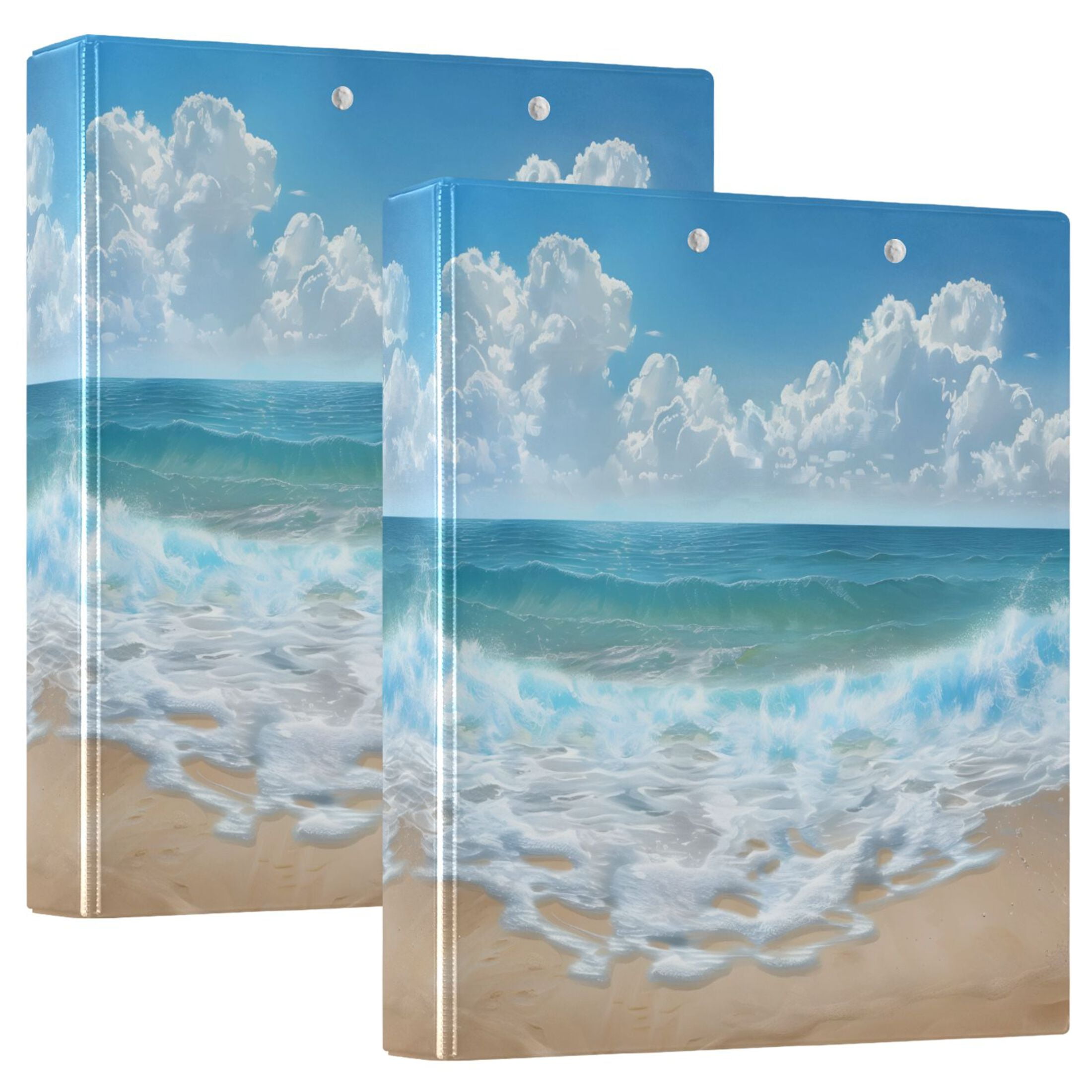 joogoo Summer Beautiful Sea Hardcover 3 Ring Binder 1.5" Round Rings ...