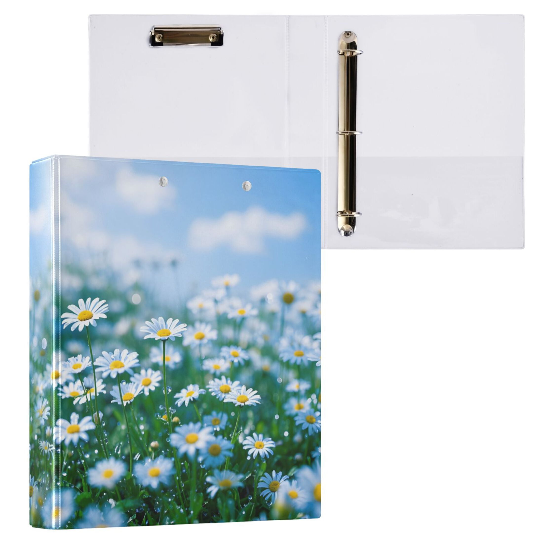 joogoo Summer Daisy Flower-a1 Hardcover 3 Ring Binder 1.5" Round Rings ...