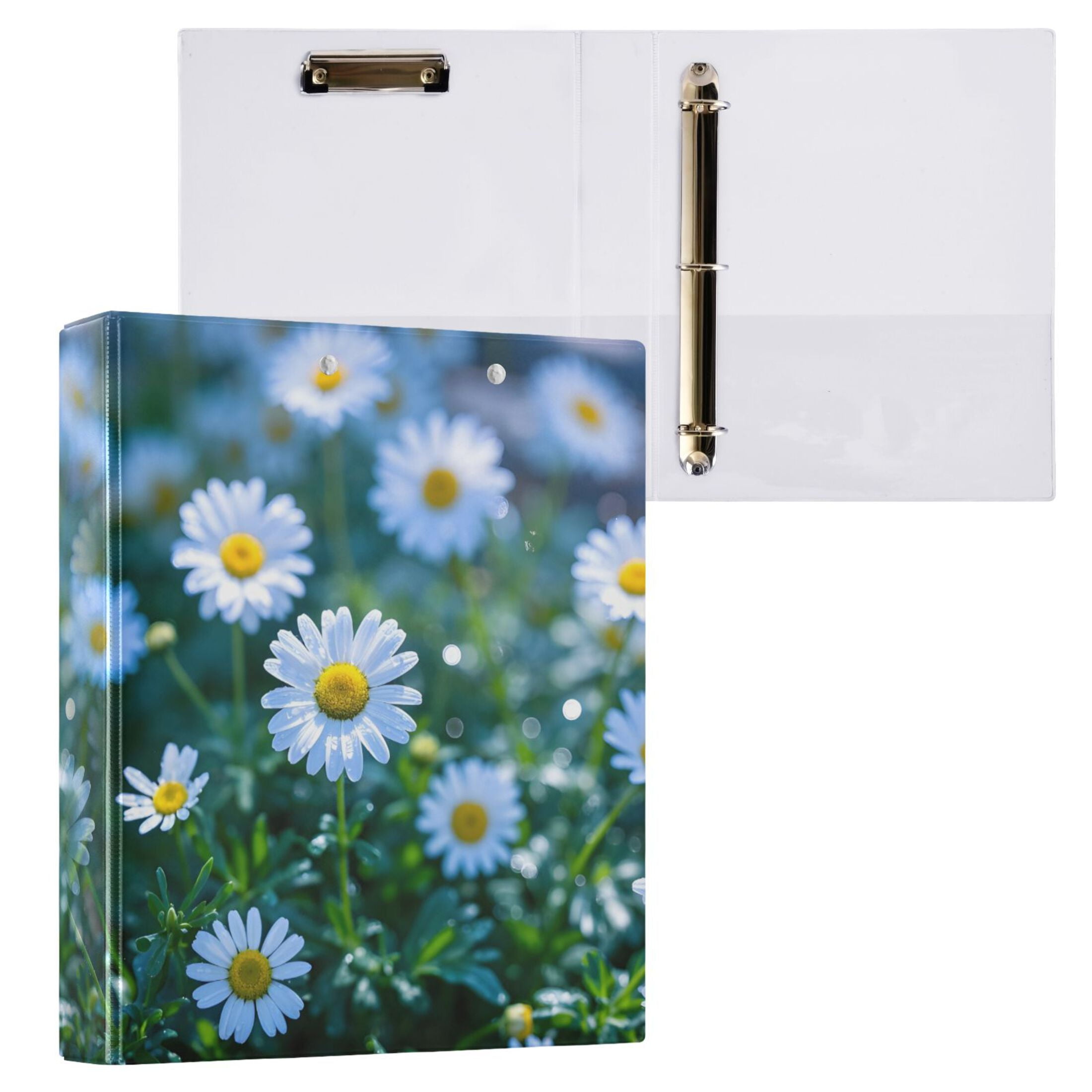 joogoo Summer Daisy Flower-a2 Hardcover 3 Ring Binder 1.5" Round Rings ...