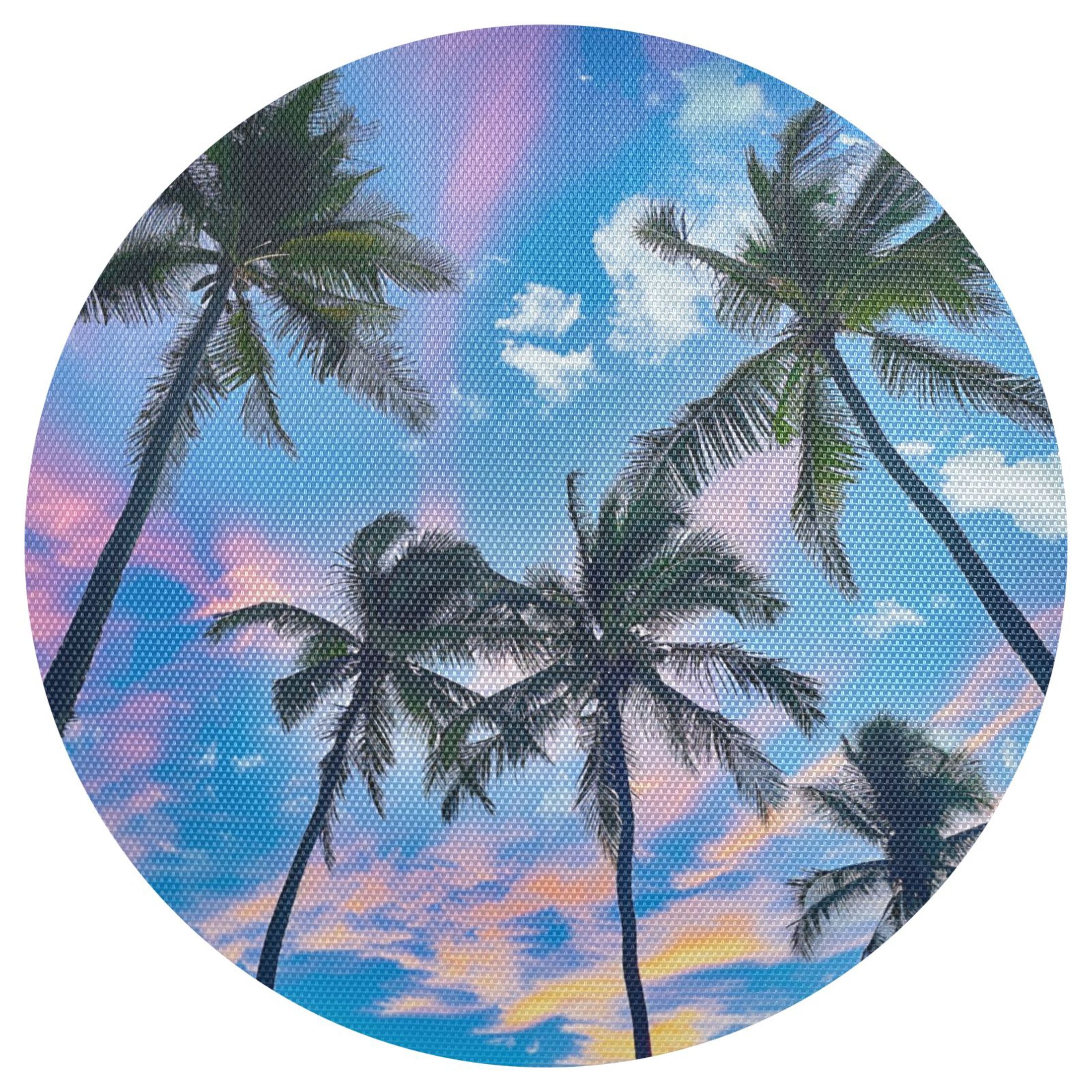 joogoo Summer Tropical Palm Tree Round Plate Mats for Dining Table ...