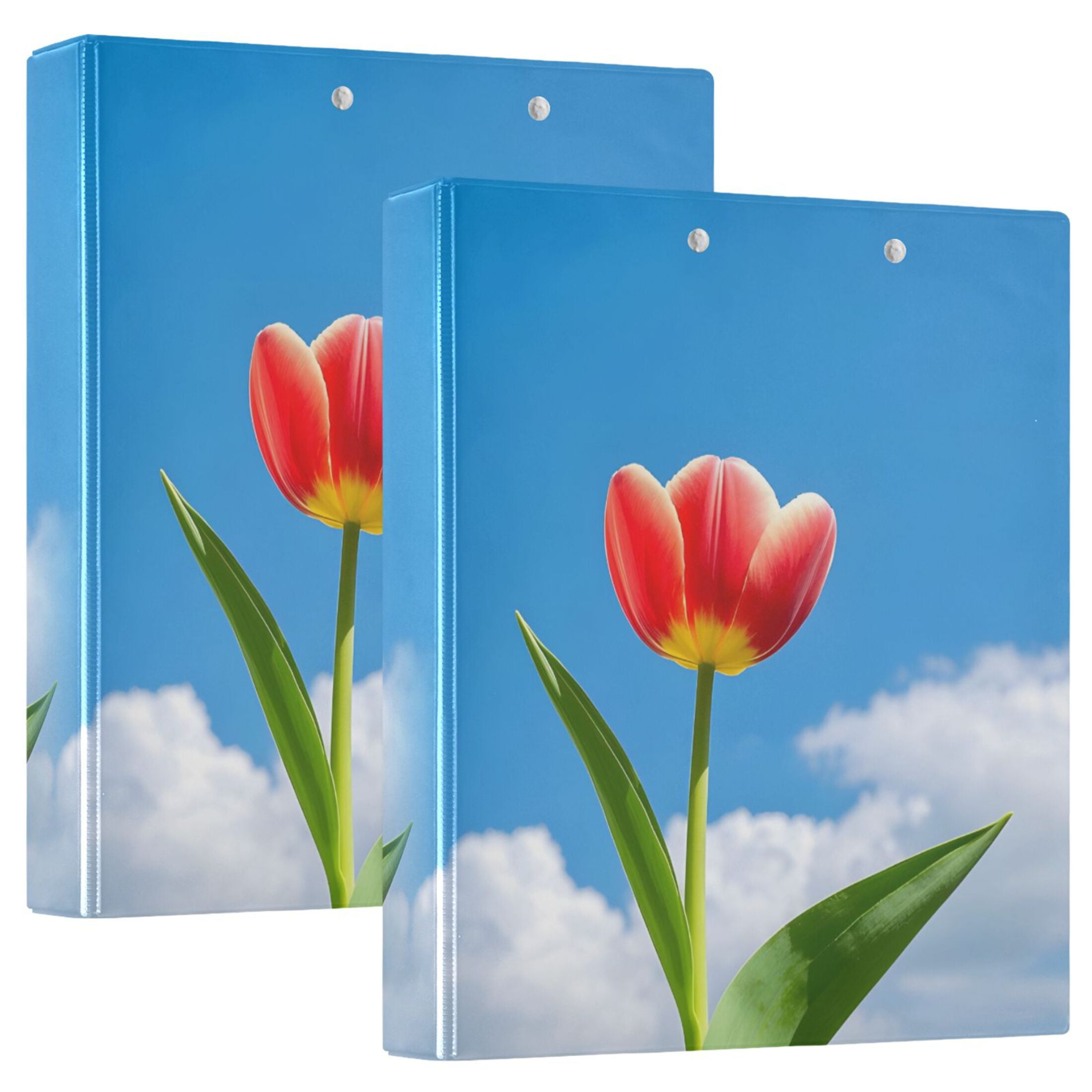 joogoo Summer Tulip Flower-a6 Hardcover 3 Ring Binder 1.5" Round Rings ...