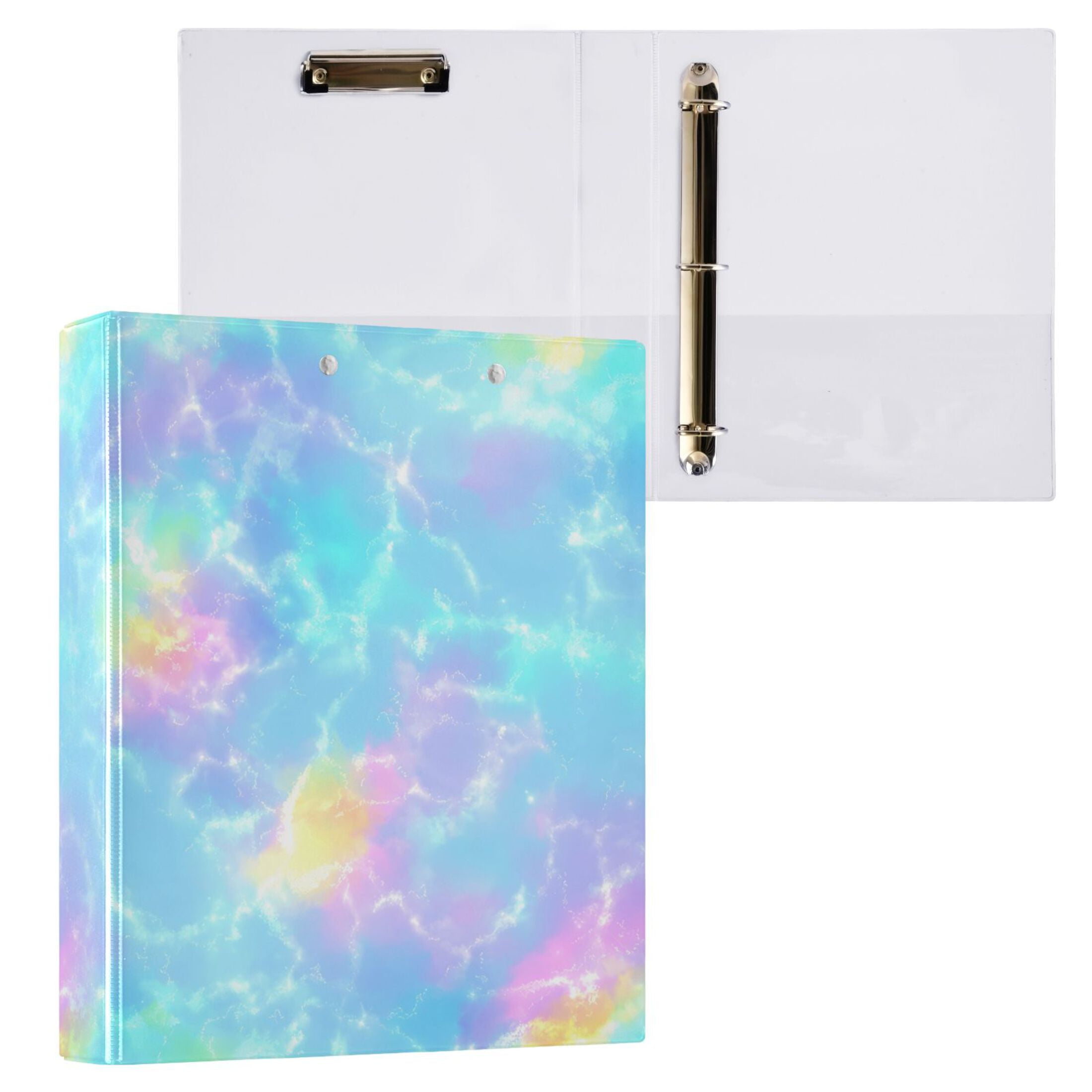 joogoo Tie Dye Hardcover 3 Ring Binder 1.5" Round Rings Interior ...