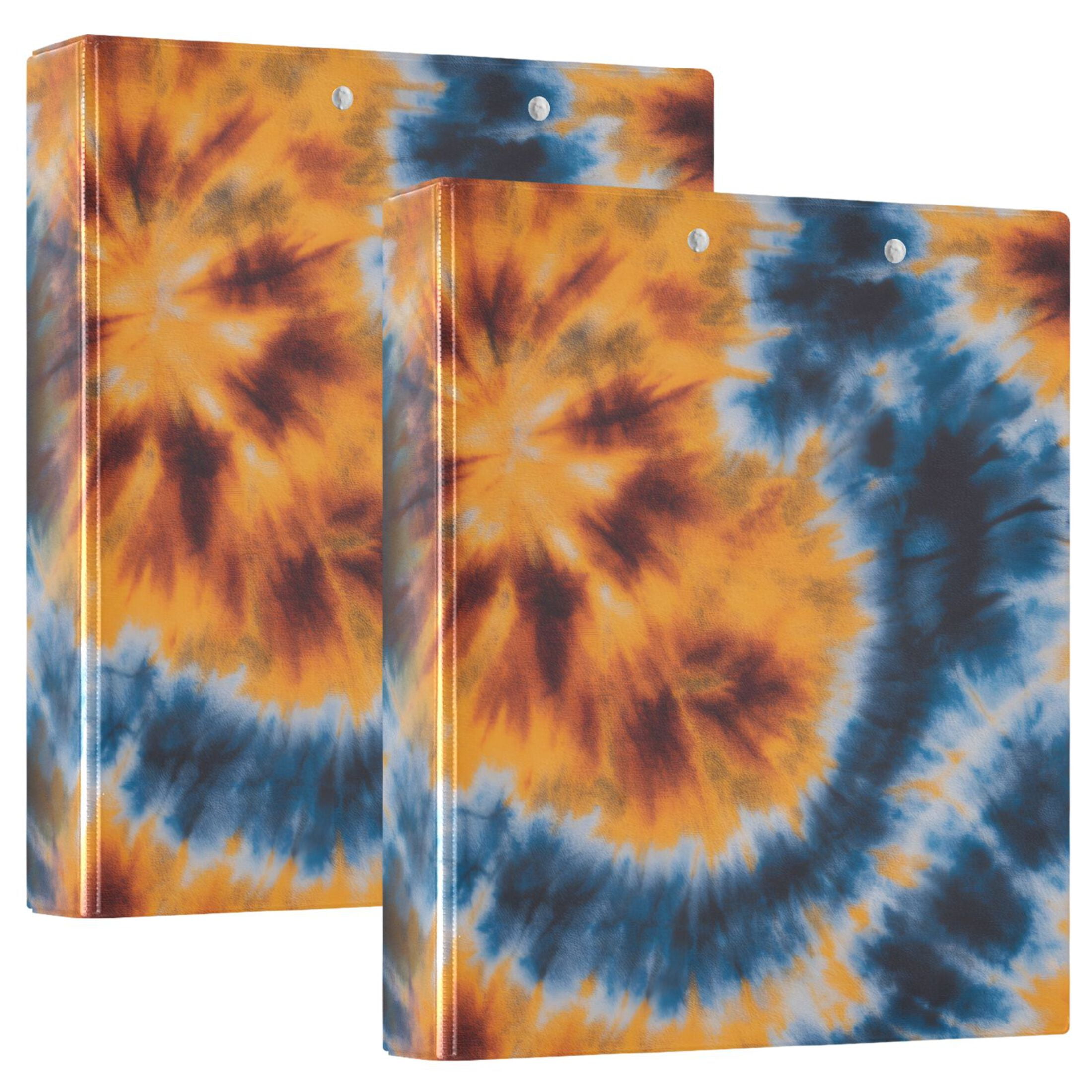 joogoo Tie Dye Yellow Hardcover 3 Ring Binder 1.5" Round Rings Interior ...